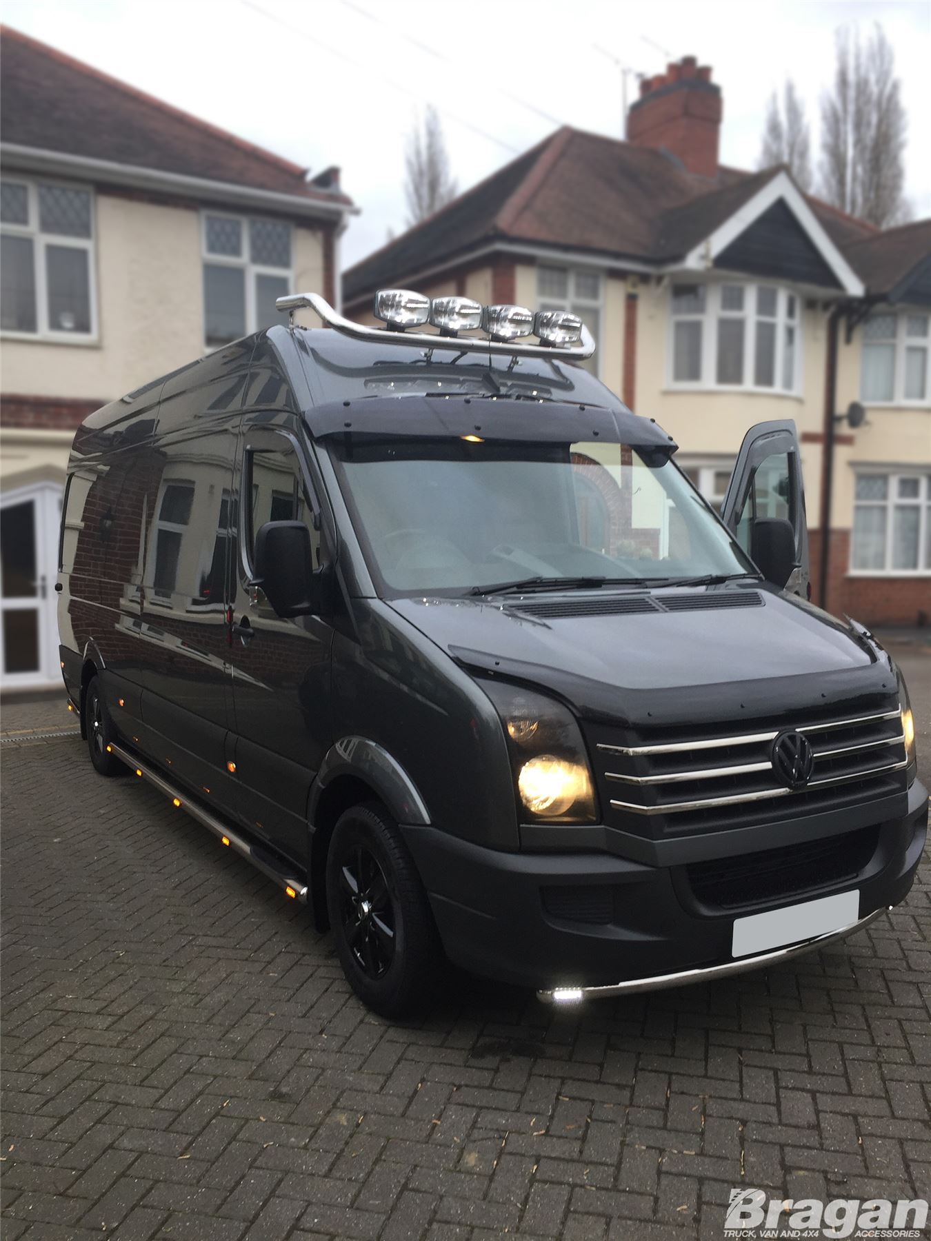 To Fit 2014+ VW Crafter Steel Drop Down Medium High Roof Light Bar ...