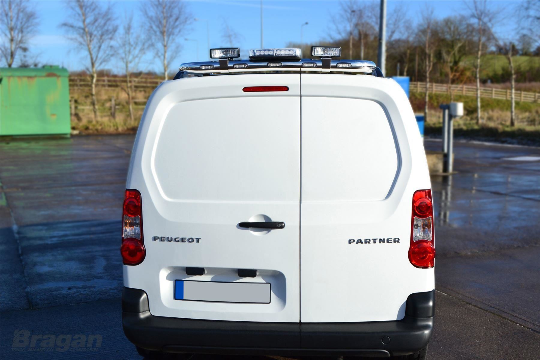 To Fit 2016 - 2019 Peugeot Partner Stainless Steel Chrome Rear Roof ...