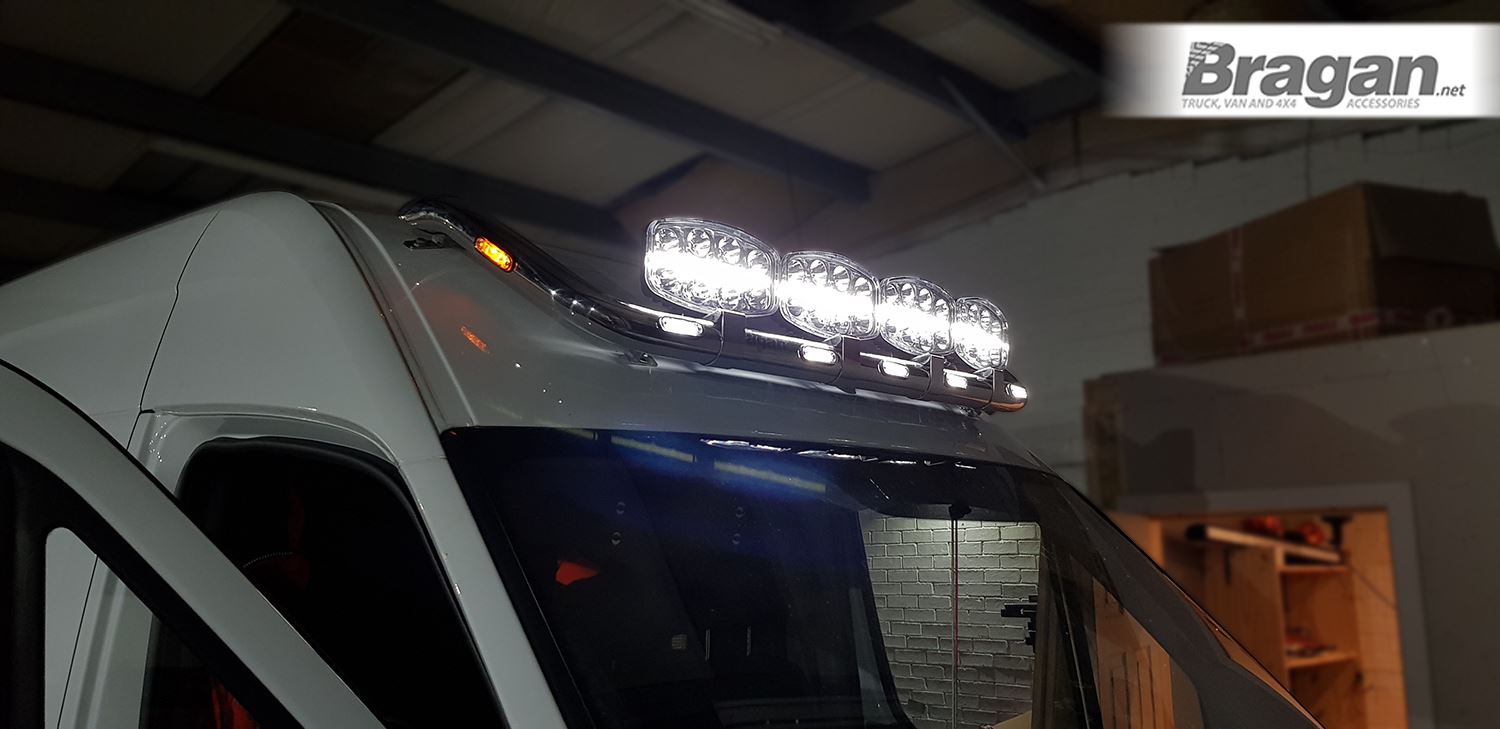 To Fit 14-18 Mercedes Sprinter Stainless Chrome Front Medium High Roof ...
