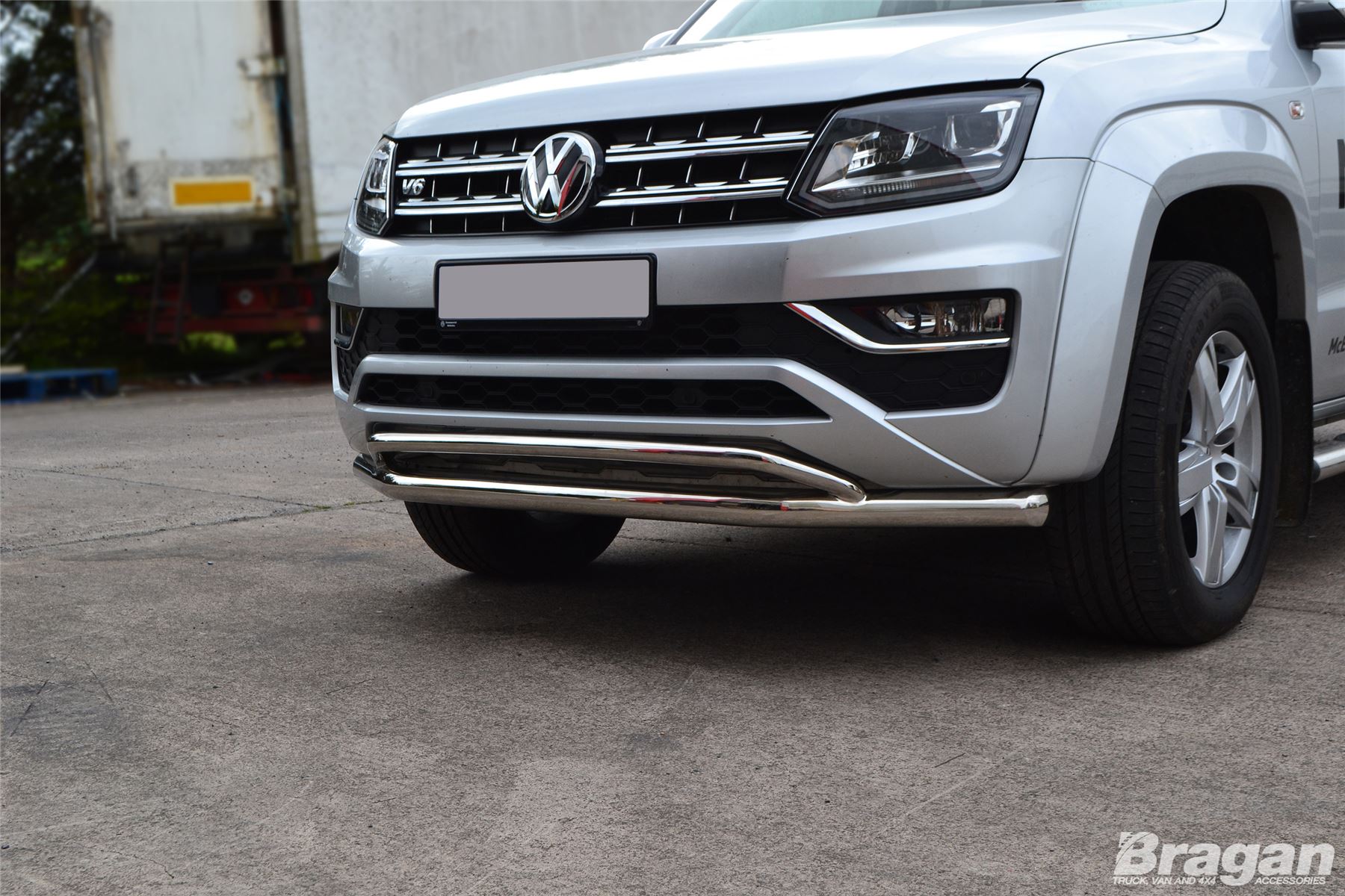To Fit 16+ Volkswagen Amarok V6 Double Front Bumper Spoiler Nudge Chin ...