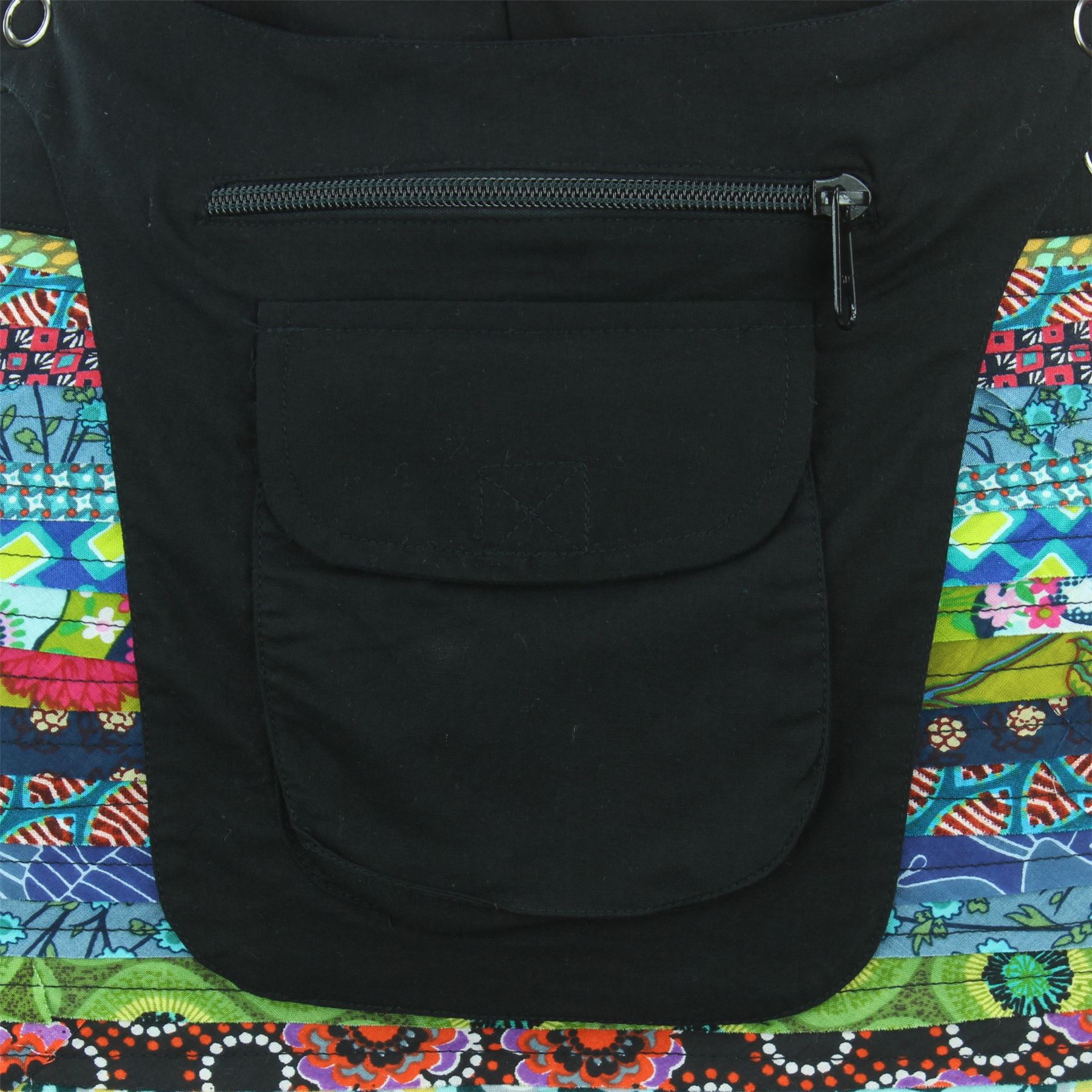 Hippie Bohemian Short Popper Patch Mini Skirt Boho Pocket Wrap Cotton ...