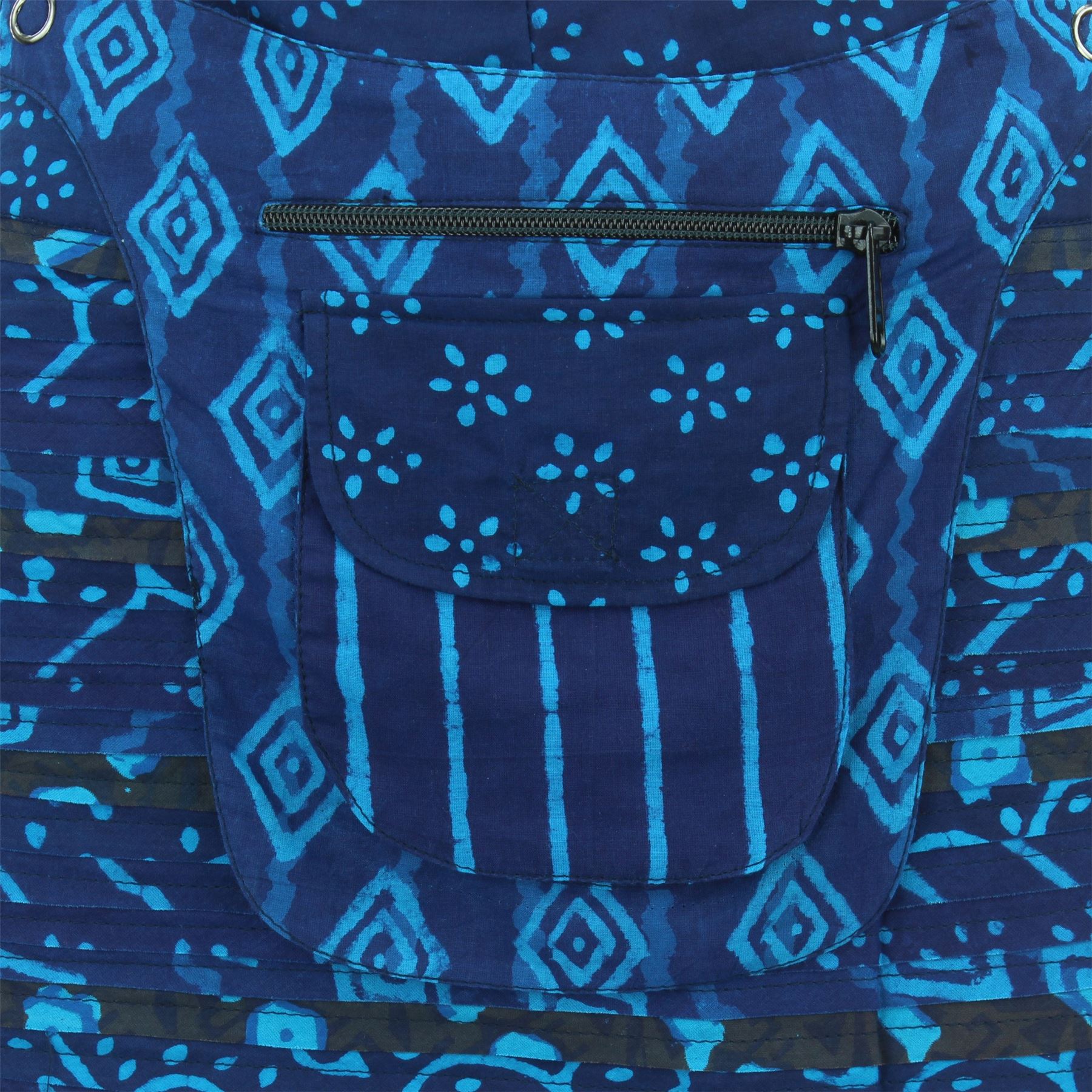 Hippie Bohemian Short Popper Patch Mini Skirt Boho Pocket Wrap Cotton ...