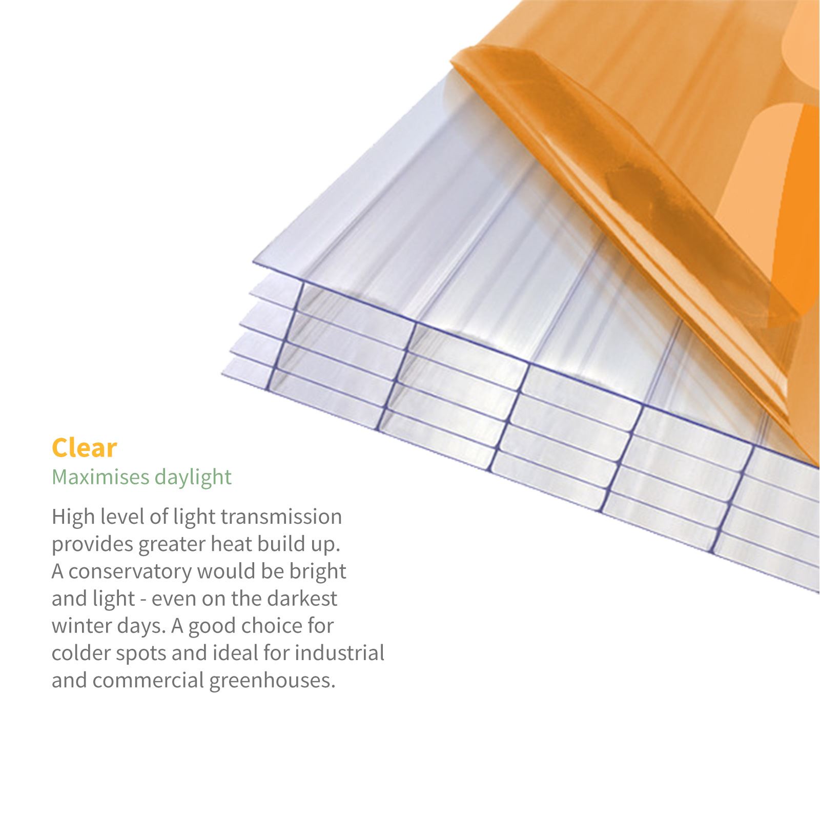 25mm Polycarbonate Roof Sheet Conservatory Carport Canopy Multiwall ...