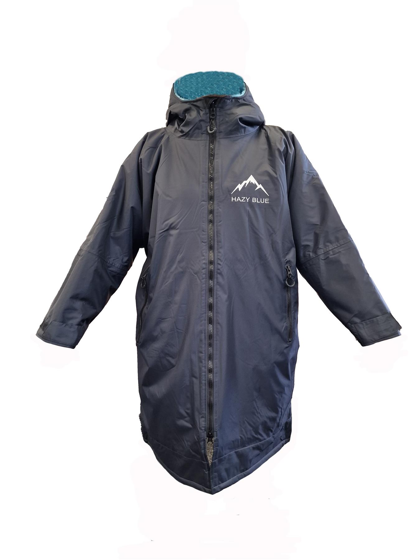 Hazy Blue Changing Hooded Dry Robe Long Coat Waterproof Surfing Swim ...