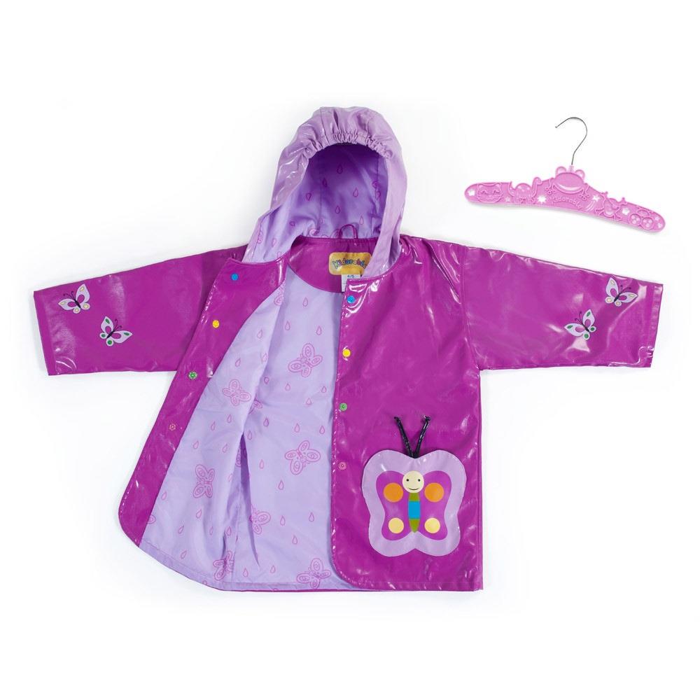 Kidorable Butterfly Raincoat Children Kids Girls Purple Waterproof Rain ...