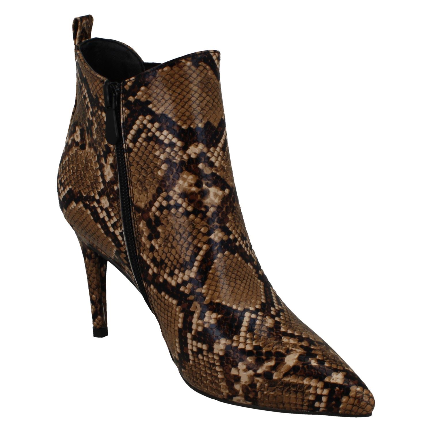 Ladies Spot On Snake Print 'Ankle Boots' | eBay
