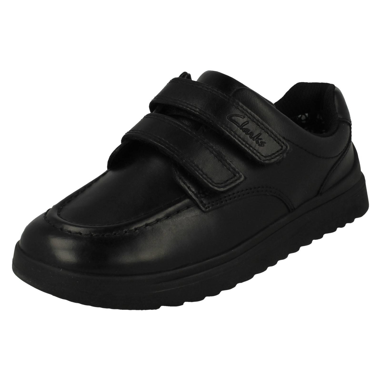 Clarks black velcro school shoes store