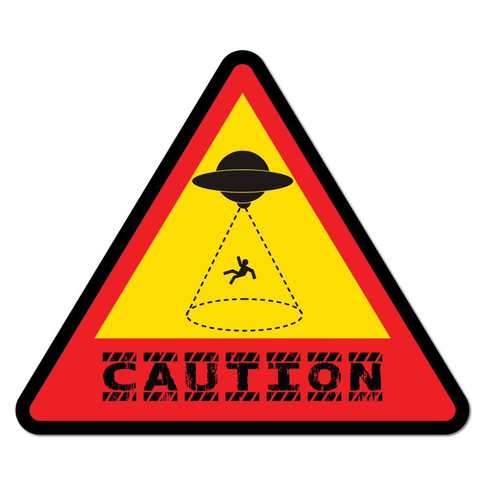 Caution Alien Abduction Warning Sign Space Sci Fi Car Sticker Decal | eBay