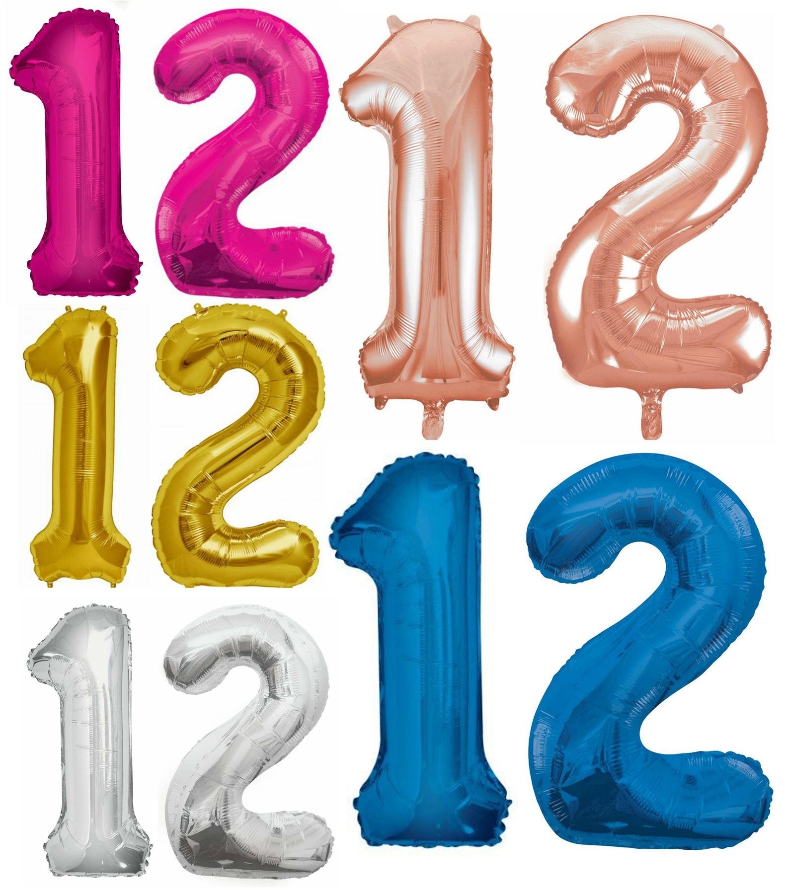 Giant 12th Glitz Birthday Party Number 12 Foil Helium Air Balloon ...