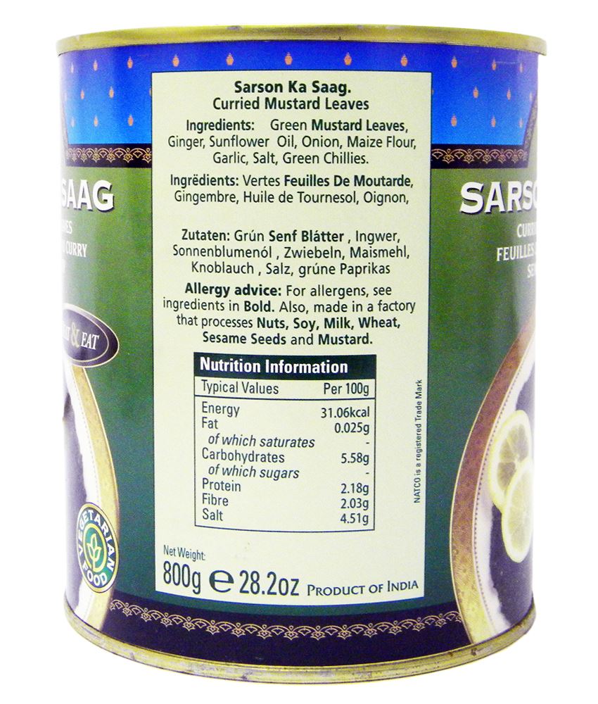 Natco - Sarson Ka Saag - 800g 5013531940948 | eBay