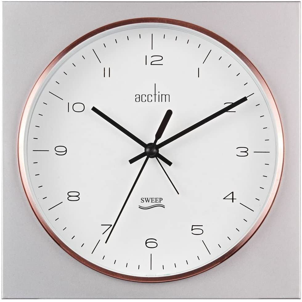 ACCTIM LUNZ ROSE GOLD/METAL WALL CLOCK MANTEL SILENT SWEEP MODERN HOME ...
