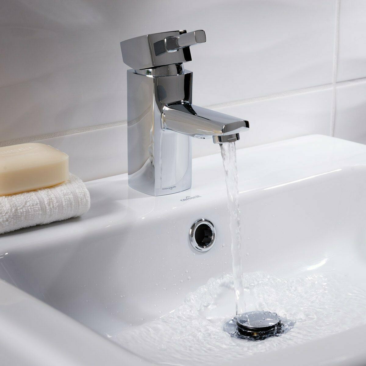 Modern Bathroom Square Basin Tap Bath Filler Shower Mixer Chrome Sink ...