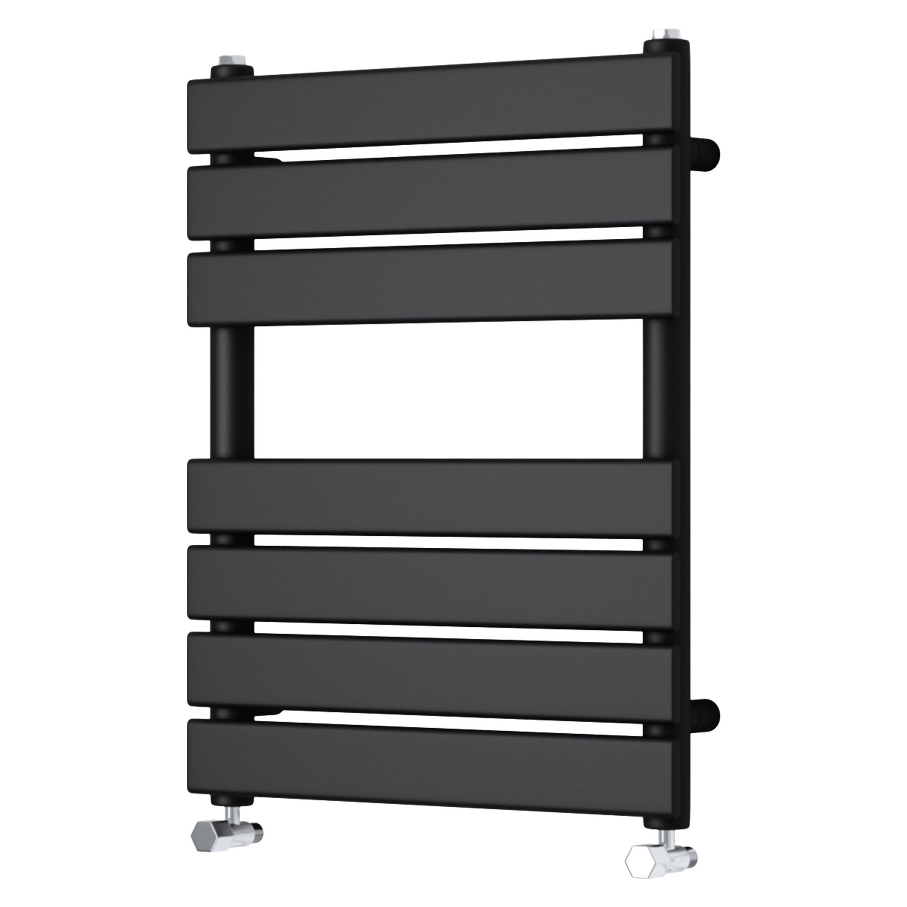 Modern Heated Towel Rail Radiator Juva 650 x 500mm Black Flat Panel | eBay