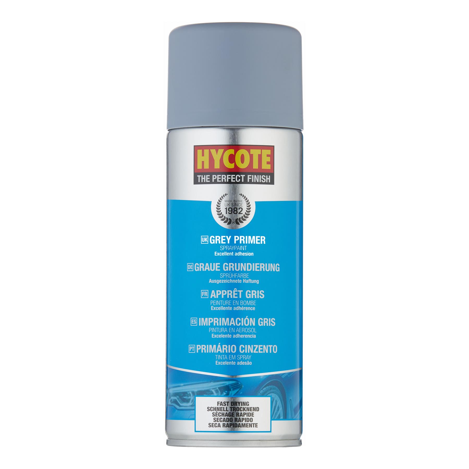 Hycote XUK03015 Grey Primer Spray Paint 400ml Aerosol Paint Preparation ...