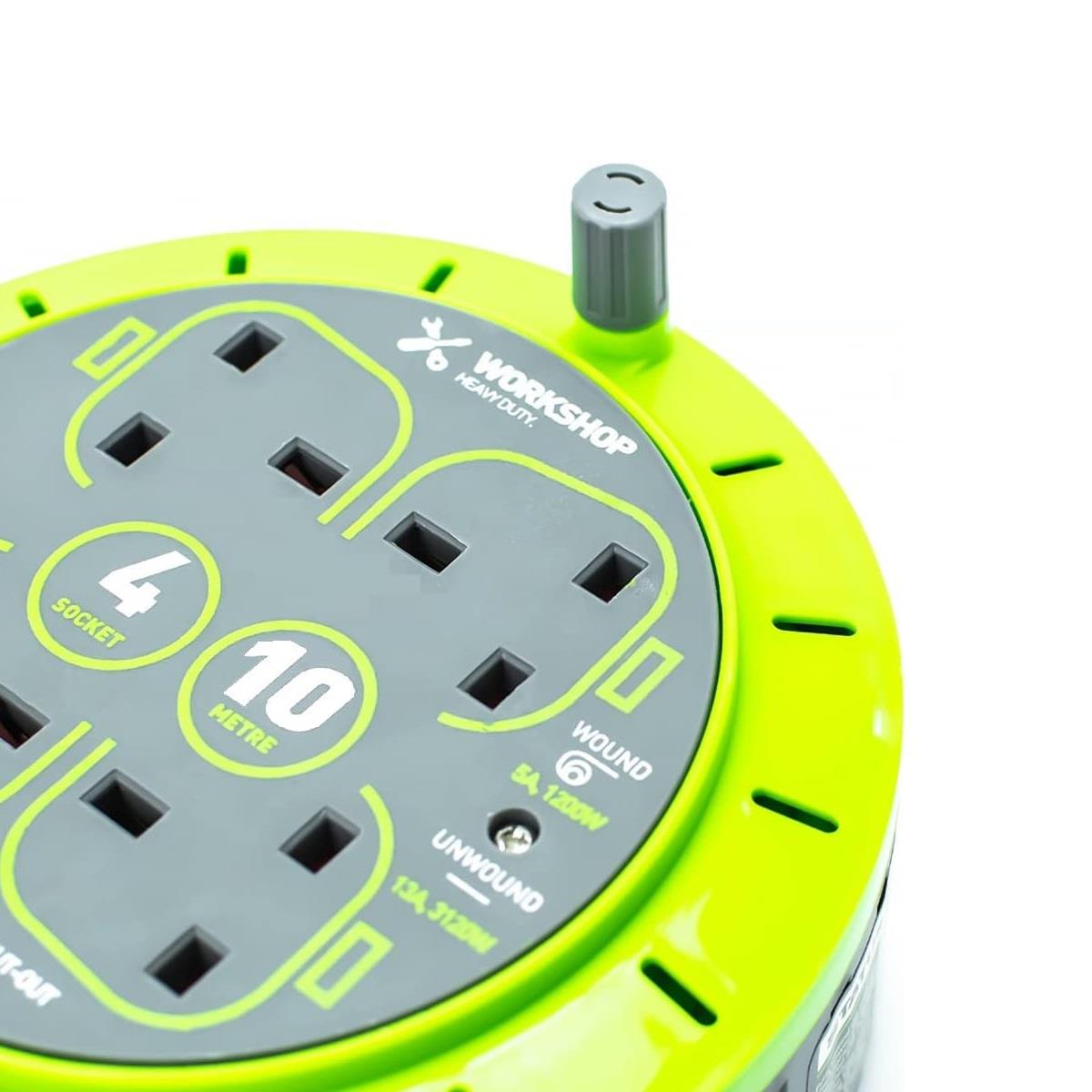 Extension Socket Lead Reel For Indoor & Outdoor Use Heavy-Duty ...