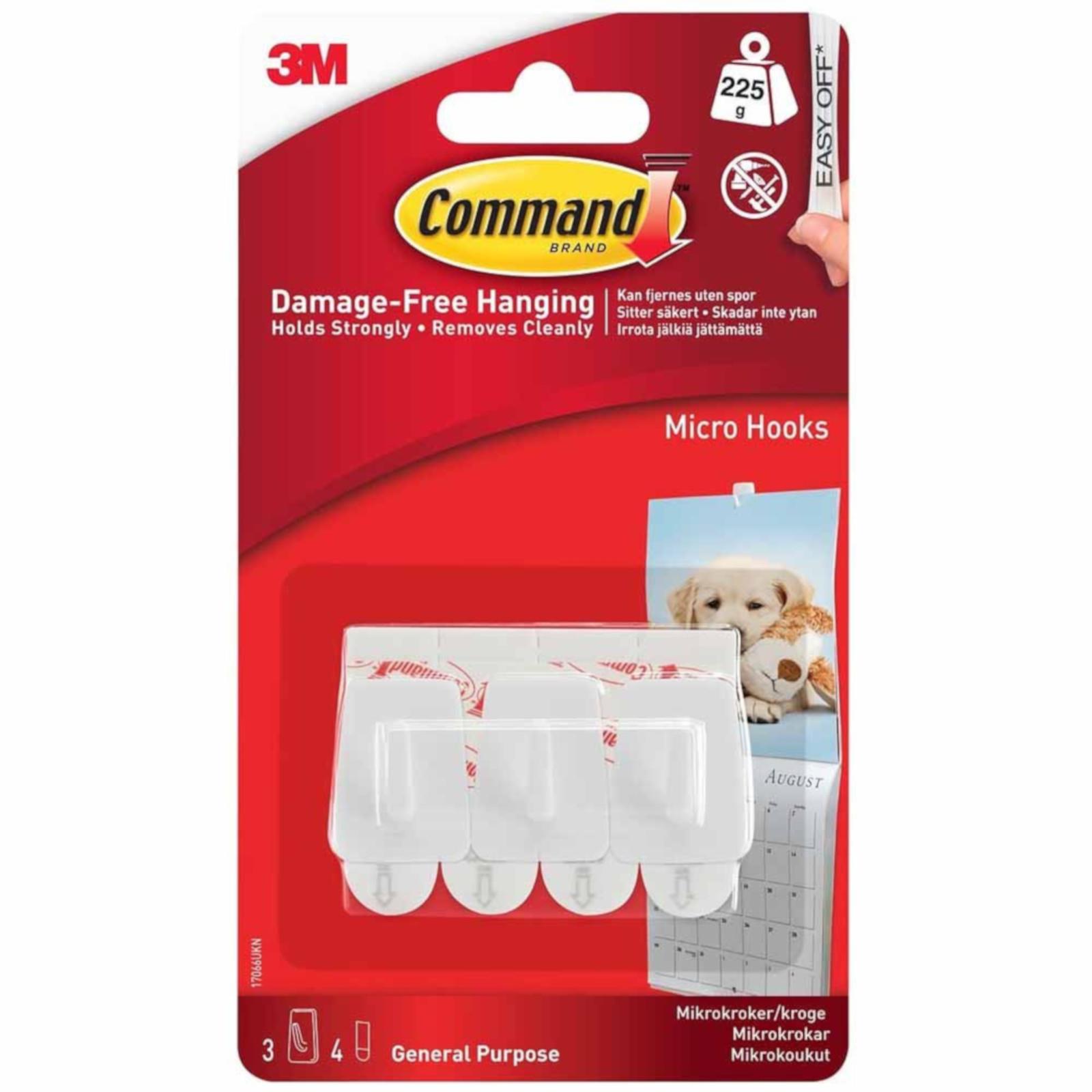 3M Command Picture Hanging Strips Hooks & Clips Damage-Free Hanging ...