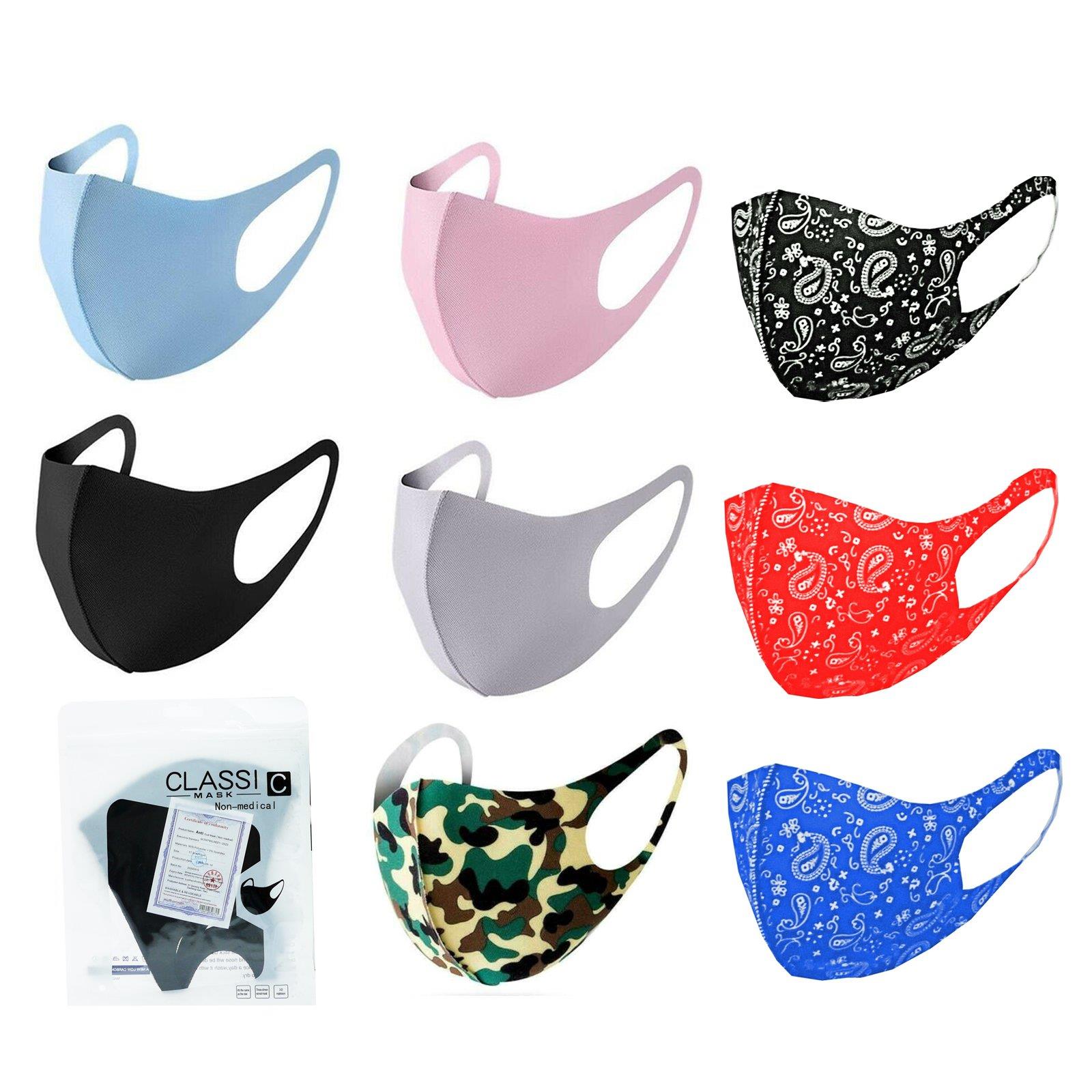 Face Mask Protective Reusable Washable Breathable Cloth Fabric Adult Uk