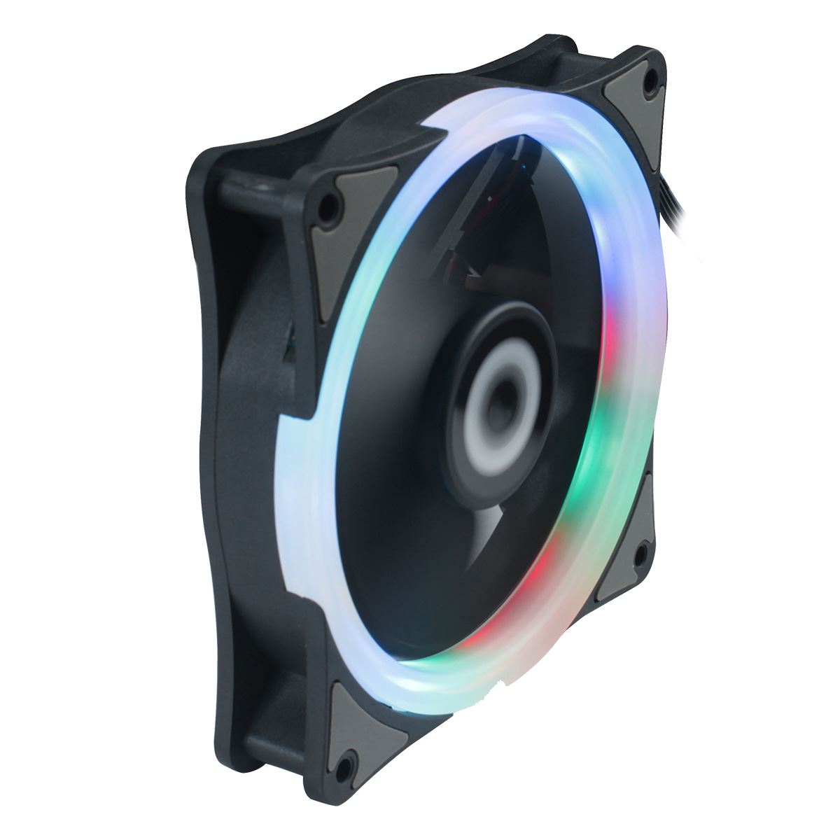 120mm Game Max Rainbow RGB Effect LED Ring Cooling Fan 4-Pin PWM ...