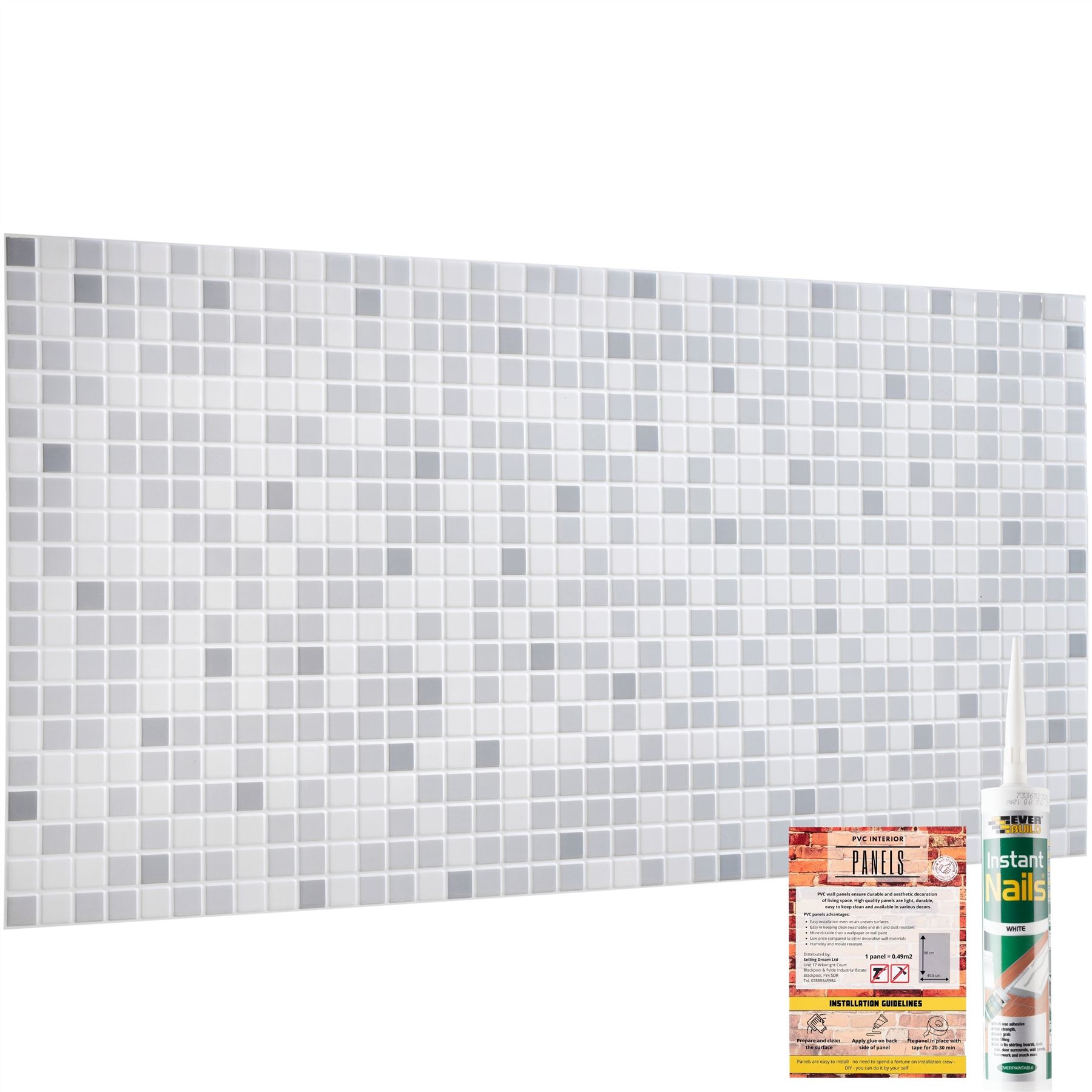 Mosaic Kitchen Bathroom PVC Wall Panels Splashback Backsplash Splash ...