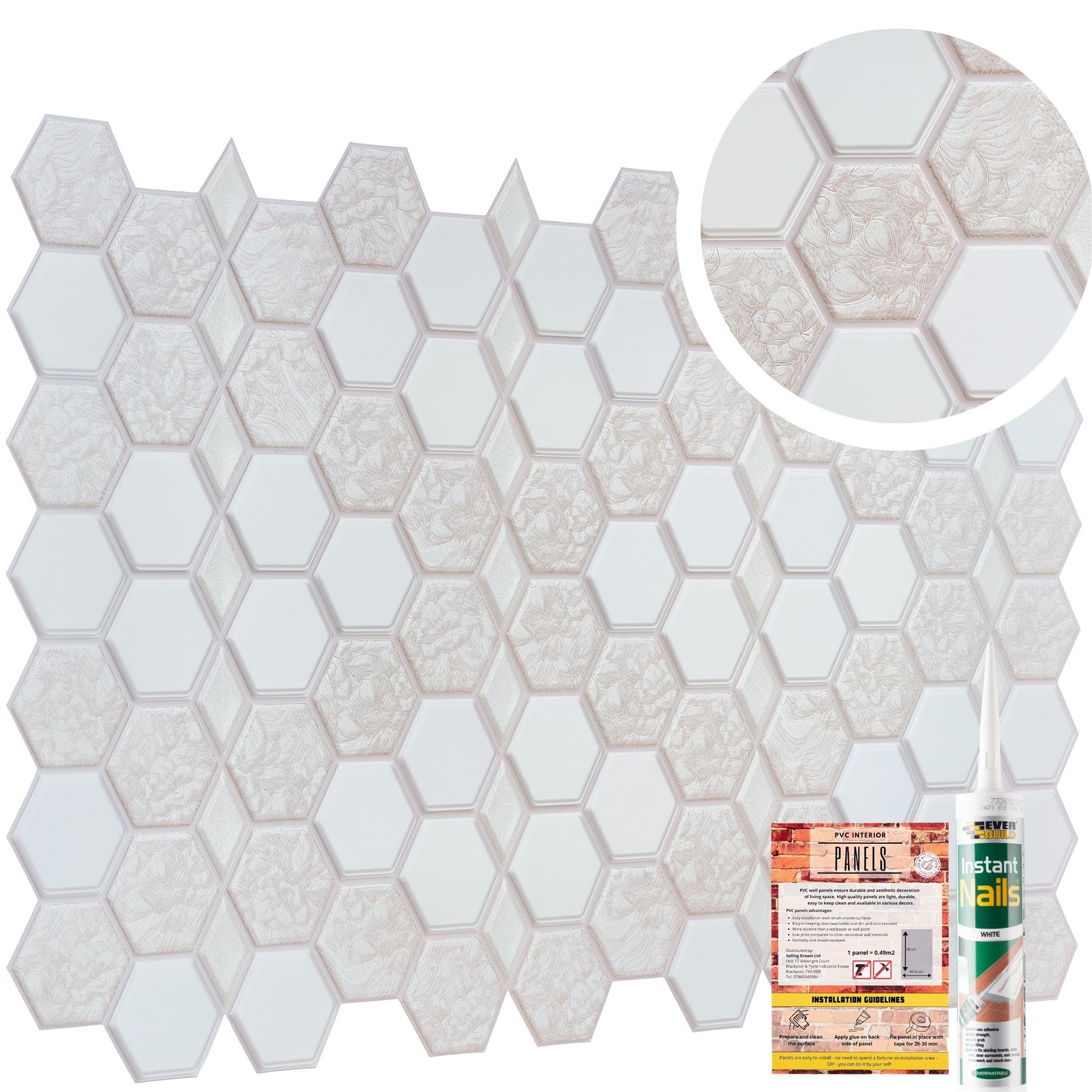 Kitchen Bathroom PVC Wall Cladding Panels Splashback Backsplash Splash ...