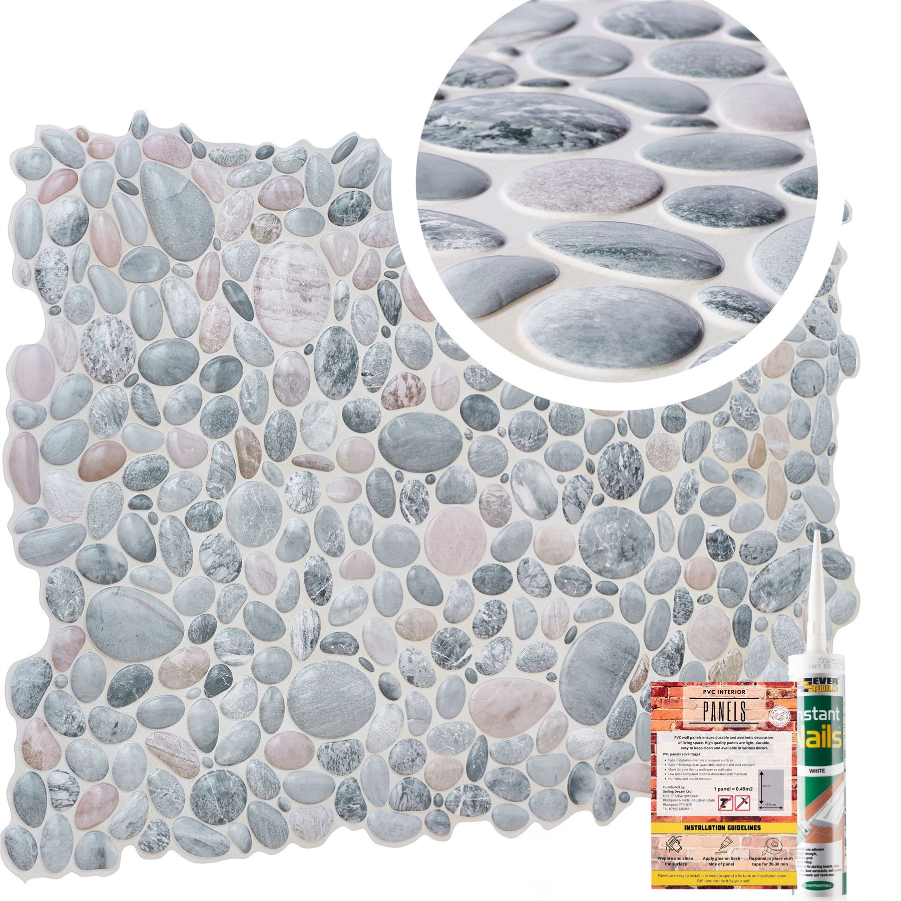 Kitchen Bathroom PVC Wall Cladding Panels Splashback Backsplash Splash ...