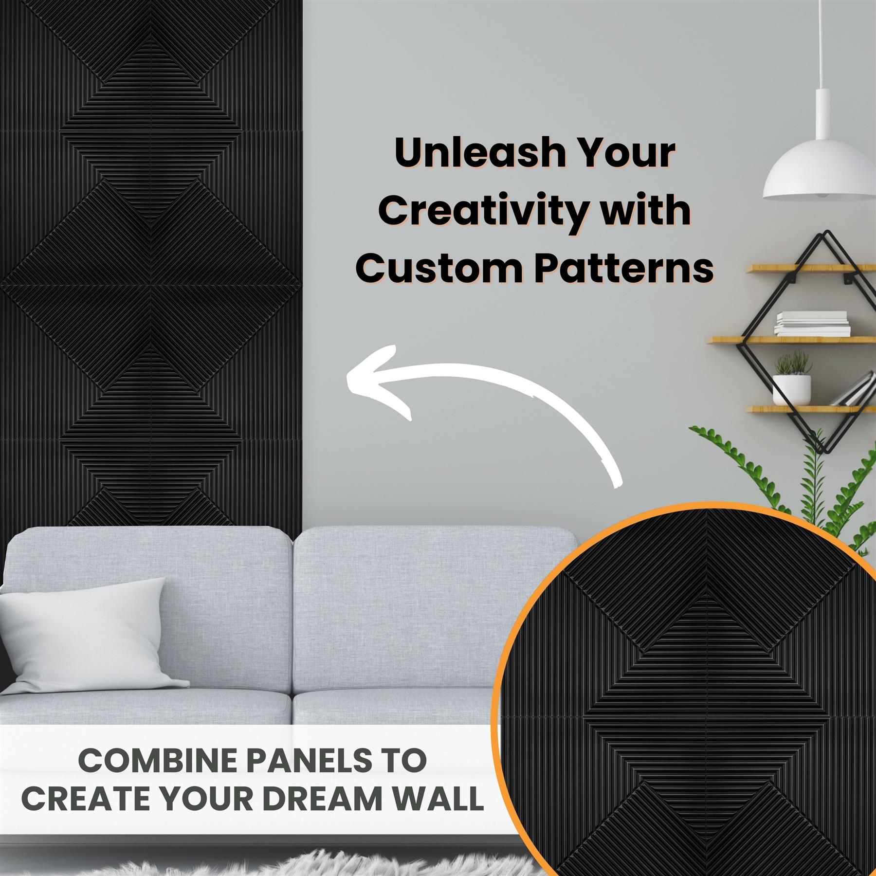 3D Wall Panels | DIY Interior & 3D Decorative Cladding for Home 50x50 ...