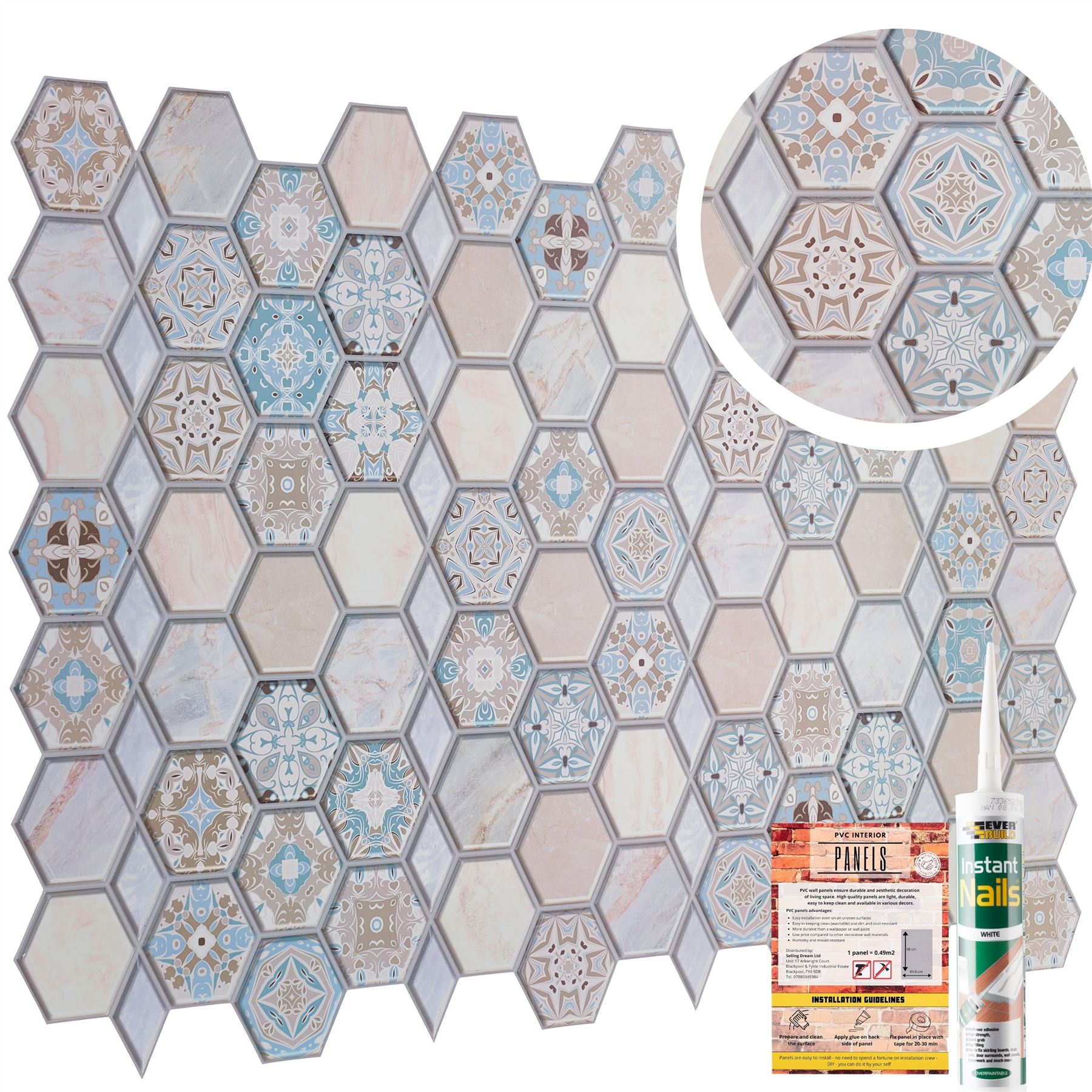 Kitchen Bathroom PVC Wall Cladding Panels Splashback Backsplash Splash ...