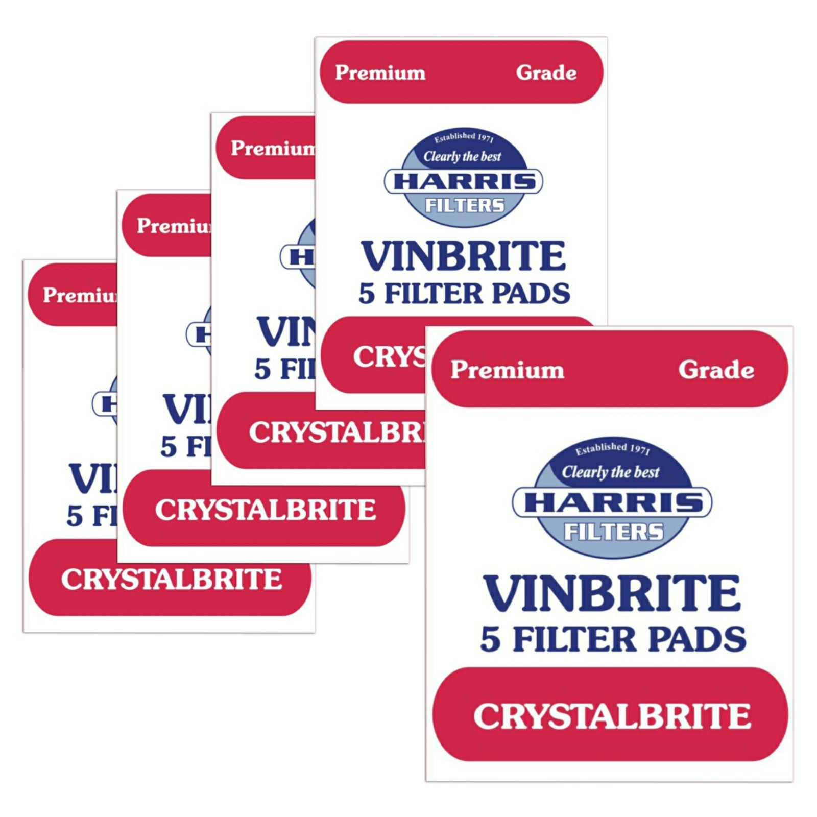 Harris Crystalbrite Filter Pads 5-pack Use with Harris Vinbrite MK3 ...