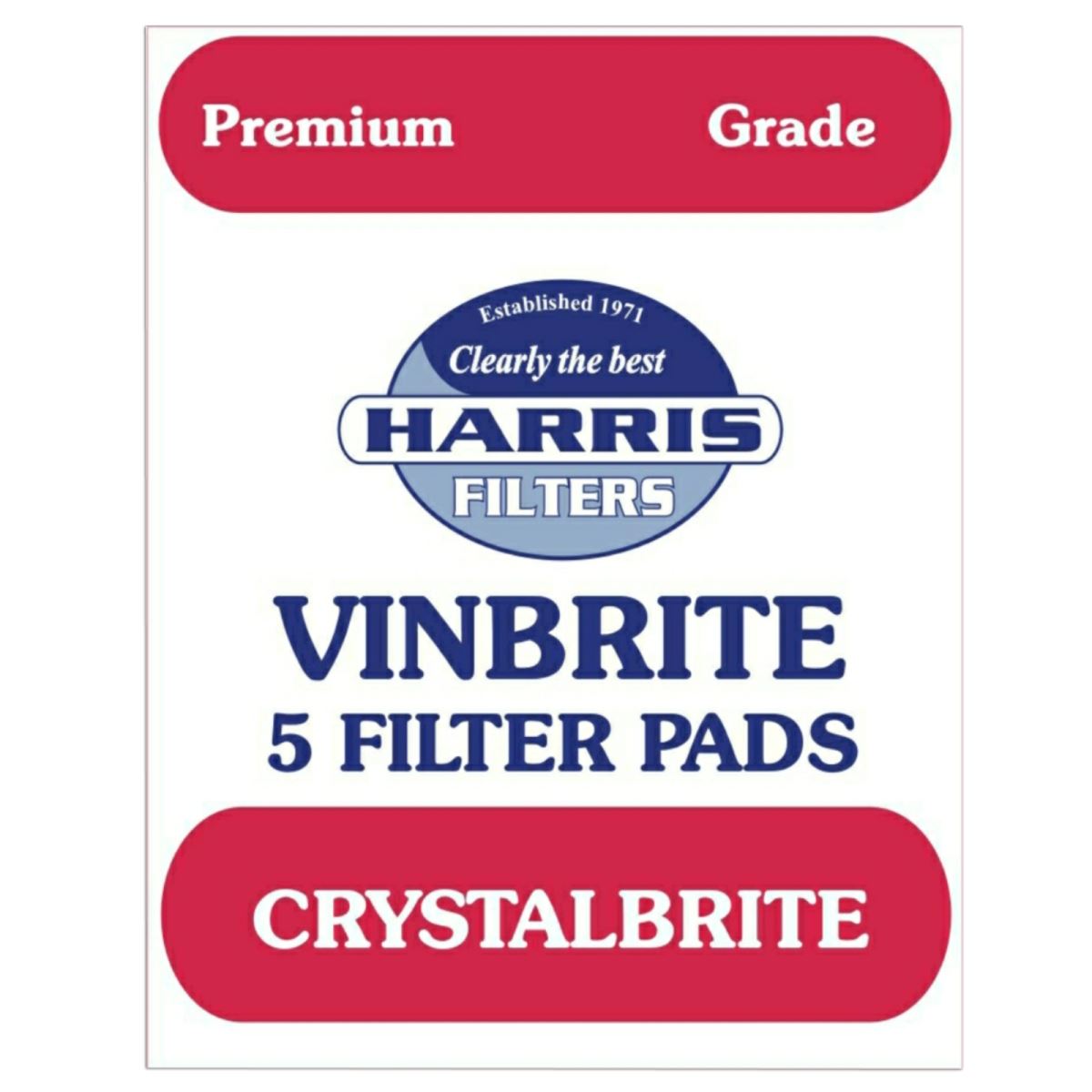 Harris Crystalbrite Filter Pads 5-pack Use with Harris Vinbrite MK3 ...