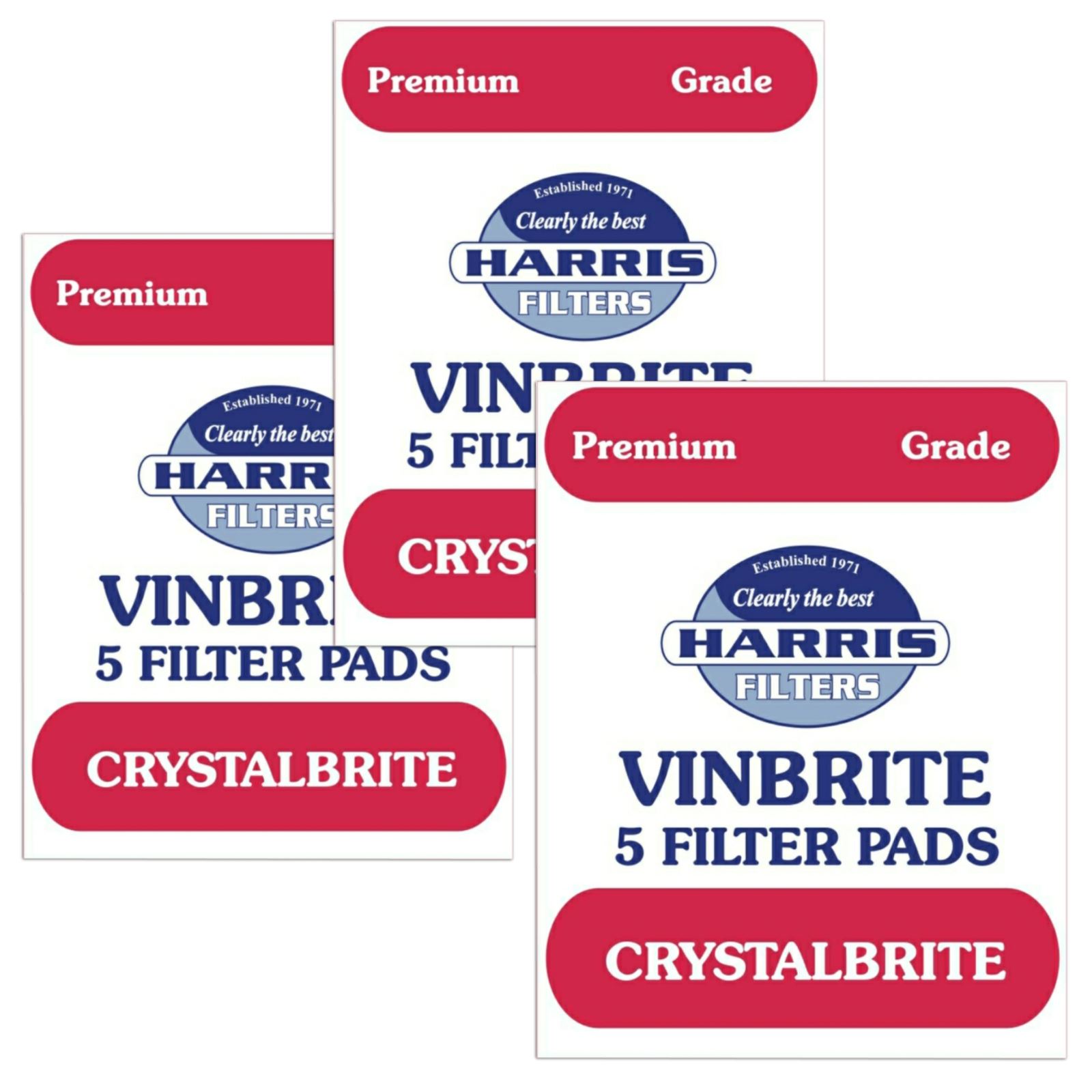 Harris Crystalbrite Filter Pads 5-pack Use with Harris Vinbrite MK3 ...