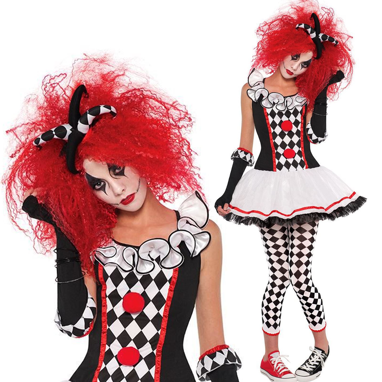 FEMMES CLOWN ARLEQUIN miel BOUFFON Halloween déguisement costume tenue ...