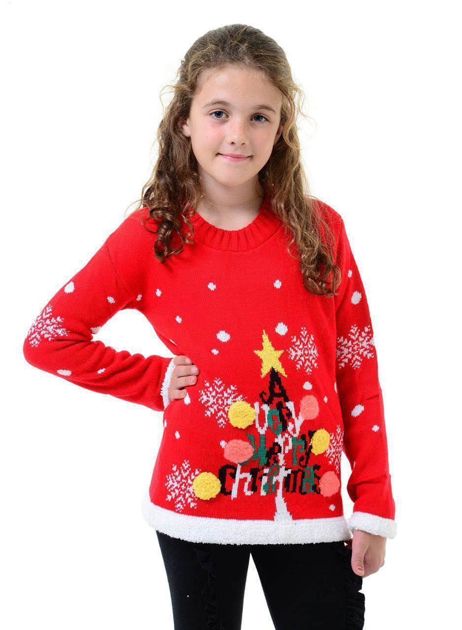 Boys Girls Kids Christmas Novelty Reindeer Rudolph 3D Knitted Jumper ...