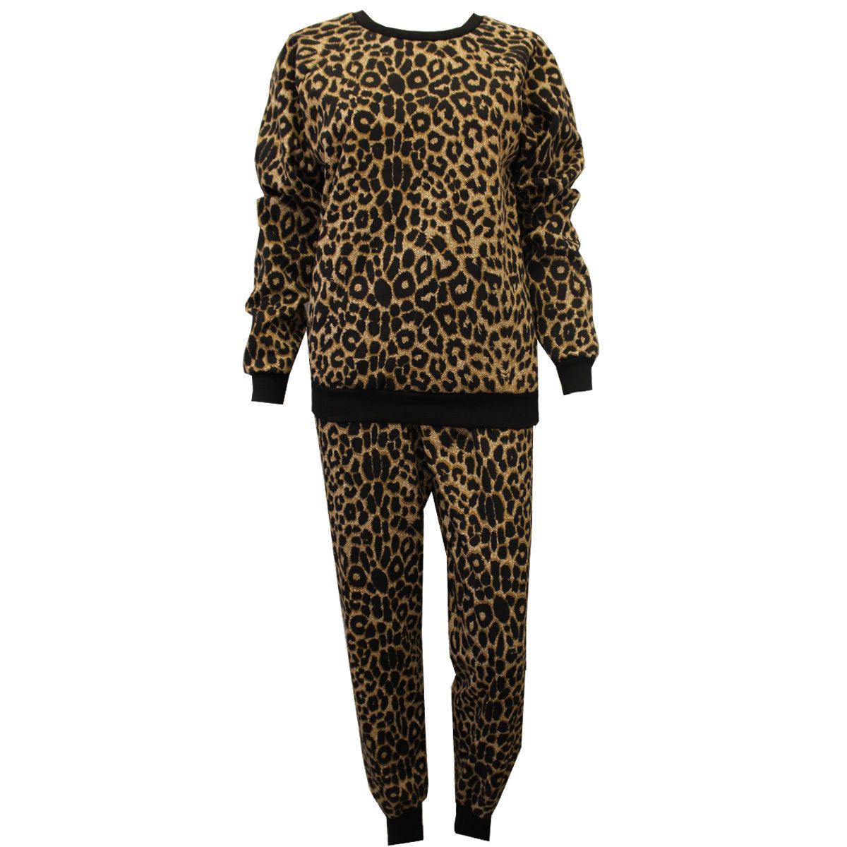 New Ladies Women Army Leopard Print Tracksuit Celeb Inspired Jogging 2