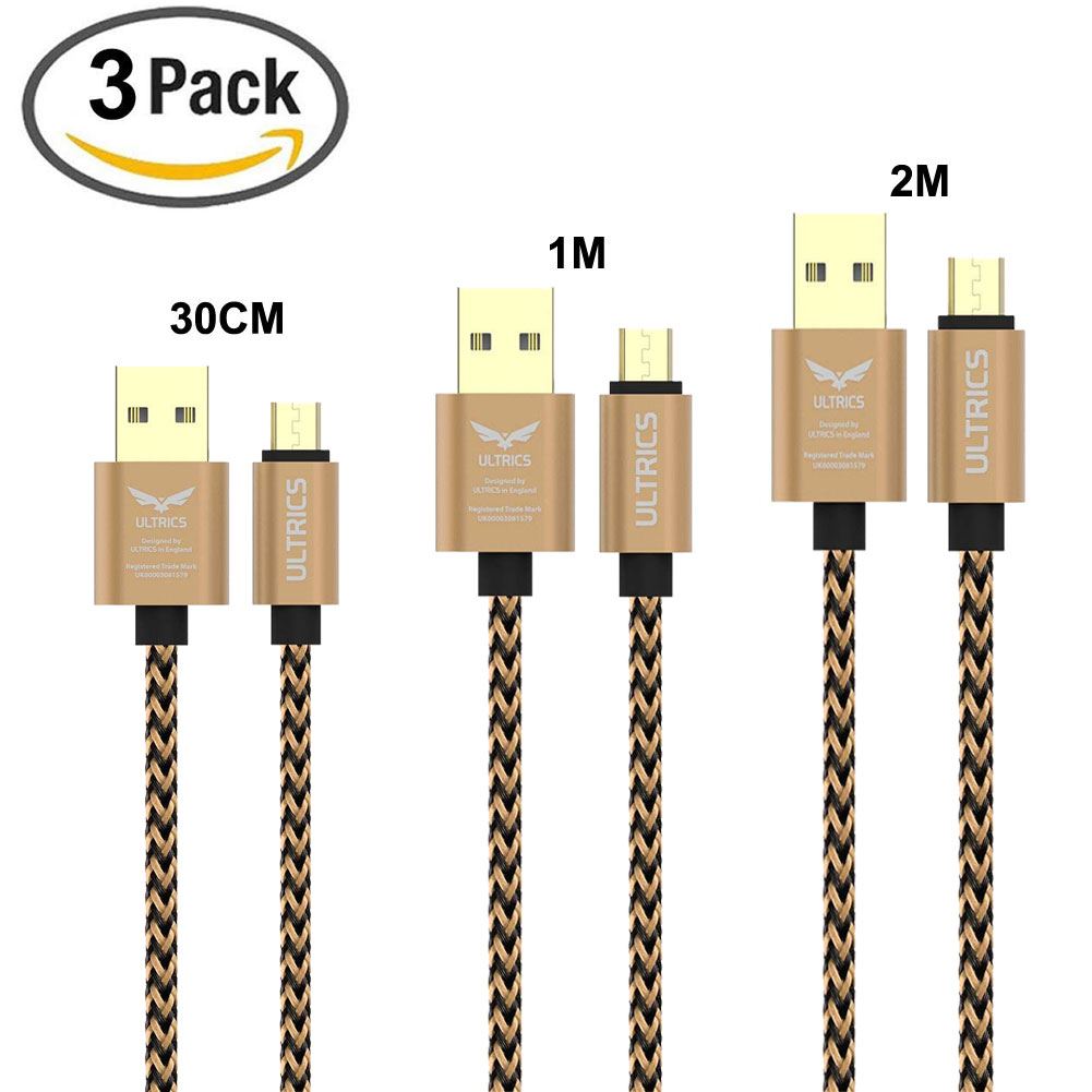 1M 2M 3M 30cm Micro USB Charging Cable Fast Charge Data Sync Lead for ...