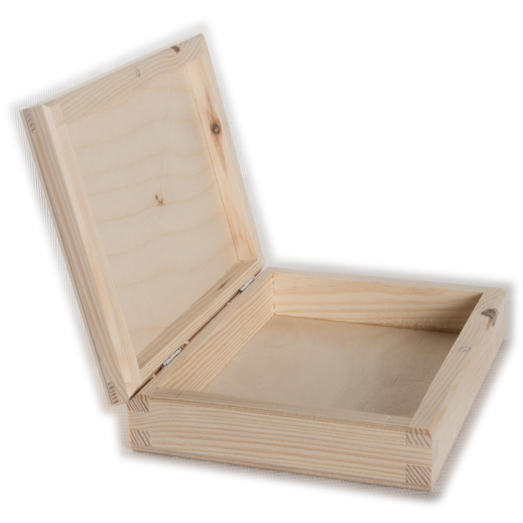 Slim Flat Trinket Rectangle Wooden Box Case / Unpainted Plain ...