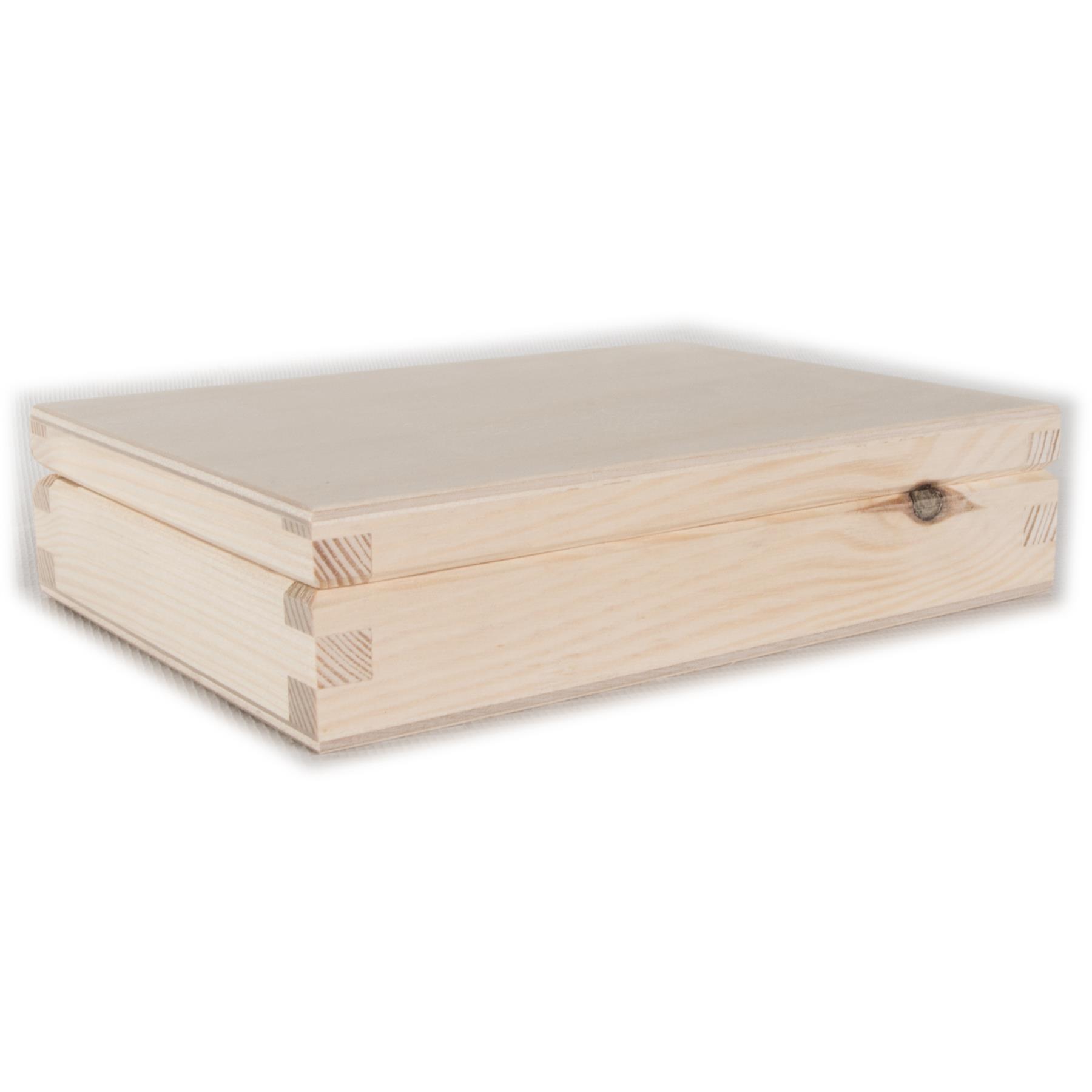 Slim Flat Trinket Rectangle Wooden Box Case / Unpainted Plain ...