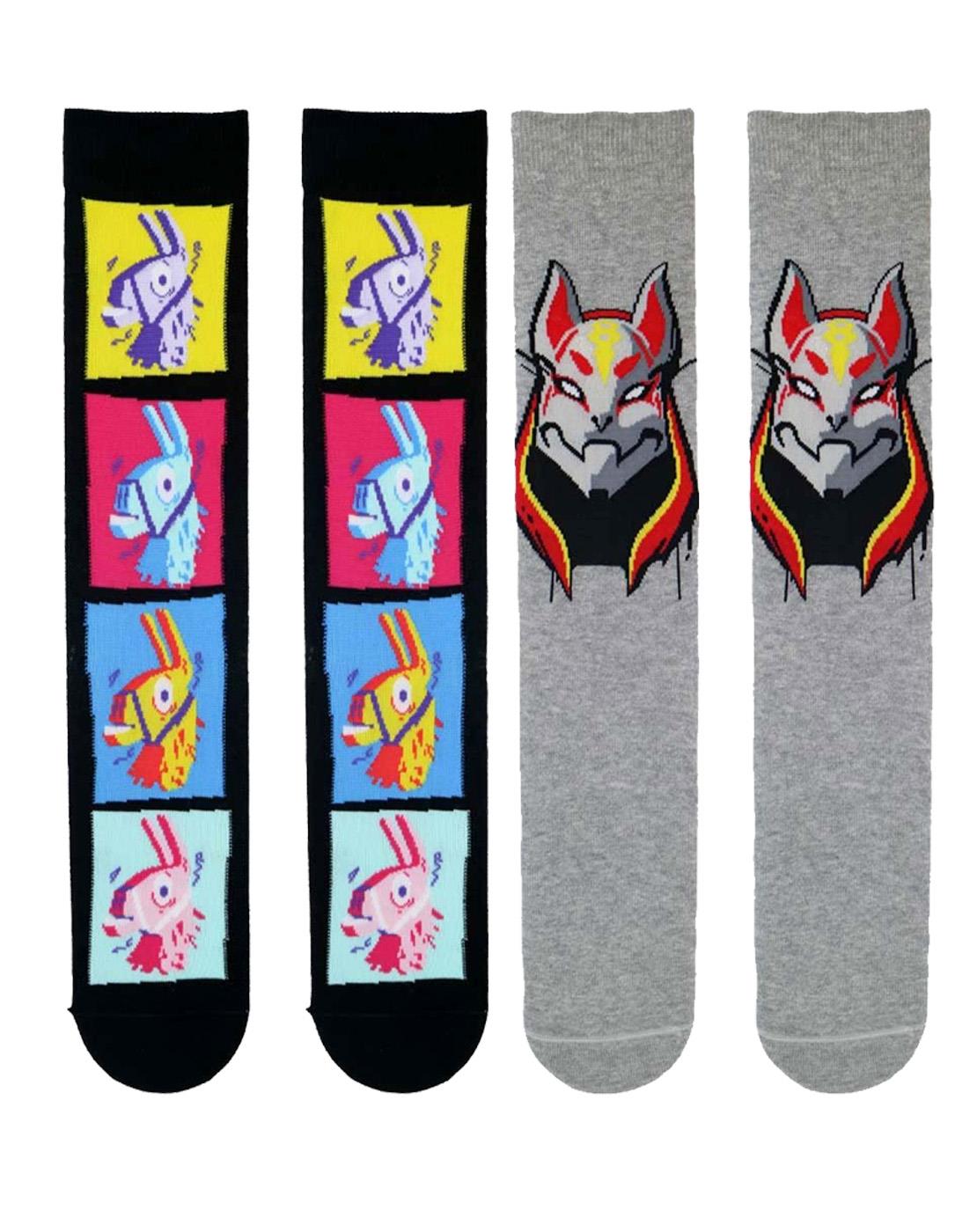 Fortnite 2 Pack of Boys/Men's Socks (Dabbing Dancer, Llama Loot, Drift ...