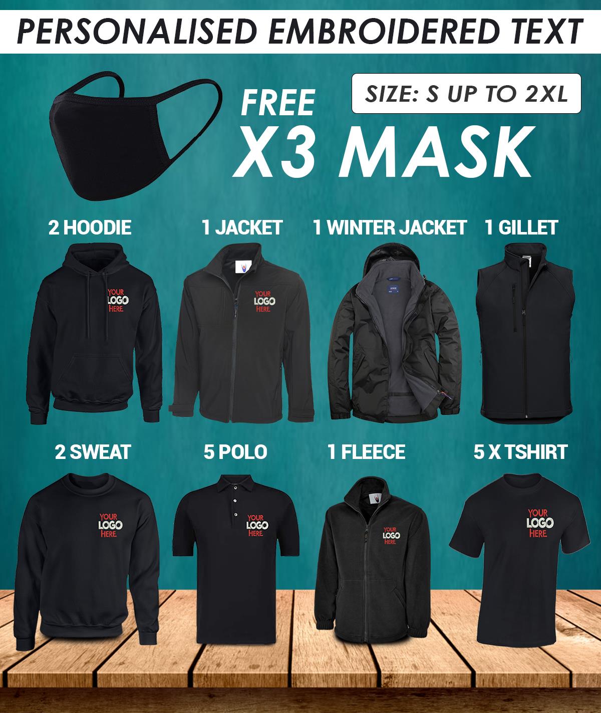 Personalised Embroidered Embroidery Work Wear Package Business Uniforms ...