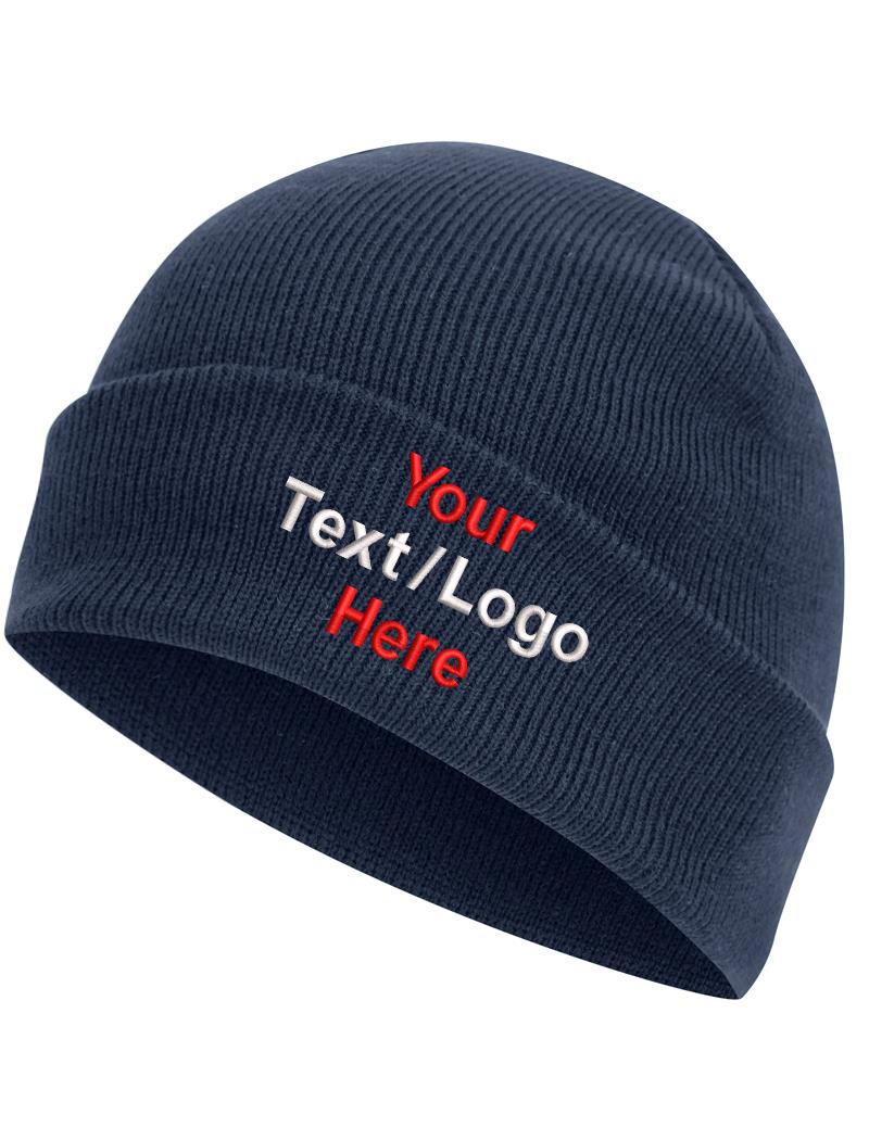 Personalised Custom Embroidered Beanie Hat Text/Logo Winter Workwear ...