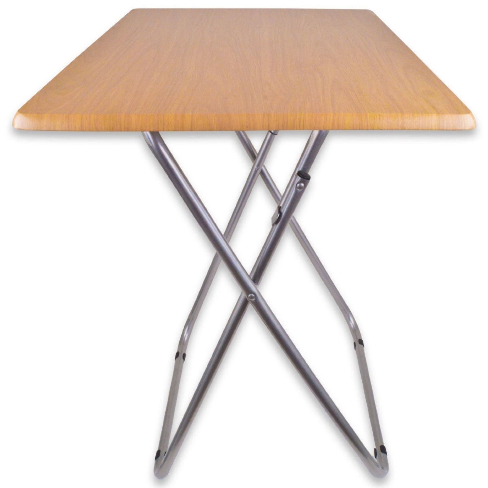 59CM Medium Multipurpose Beech Wood Foldable Table w/ Folding Steel ...