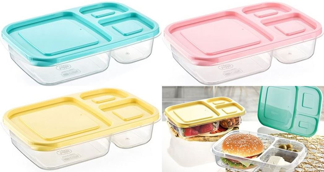 Smart 3 Division Food Saver Container Box 1.15L Storage Lunch Box Asstd ...