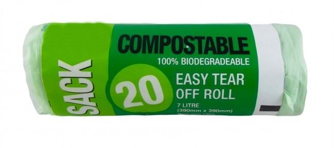 Sacchi per caddy compostabili 7 L sacchetti per bidone biodegradabili per rifiuti alimentari cucina