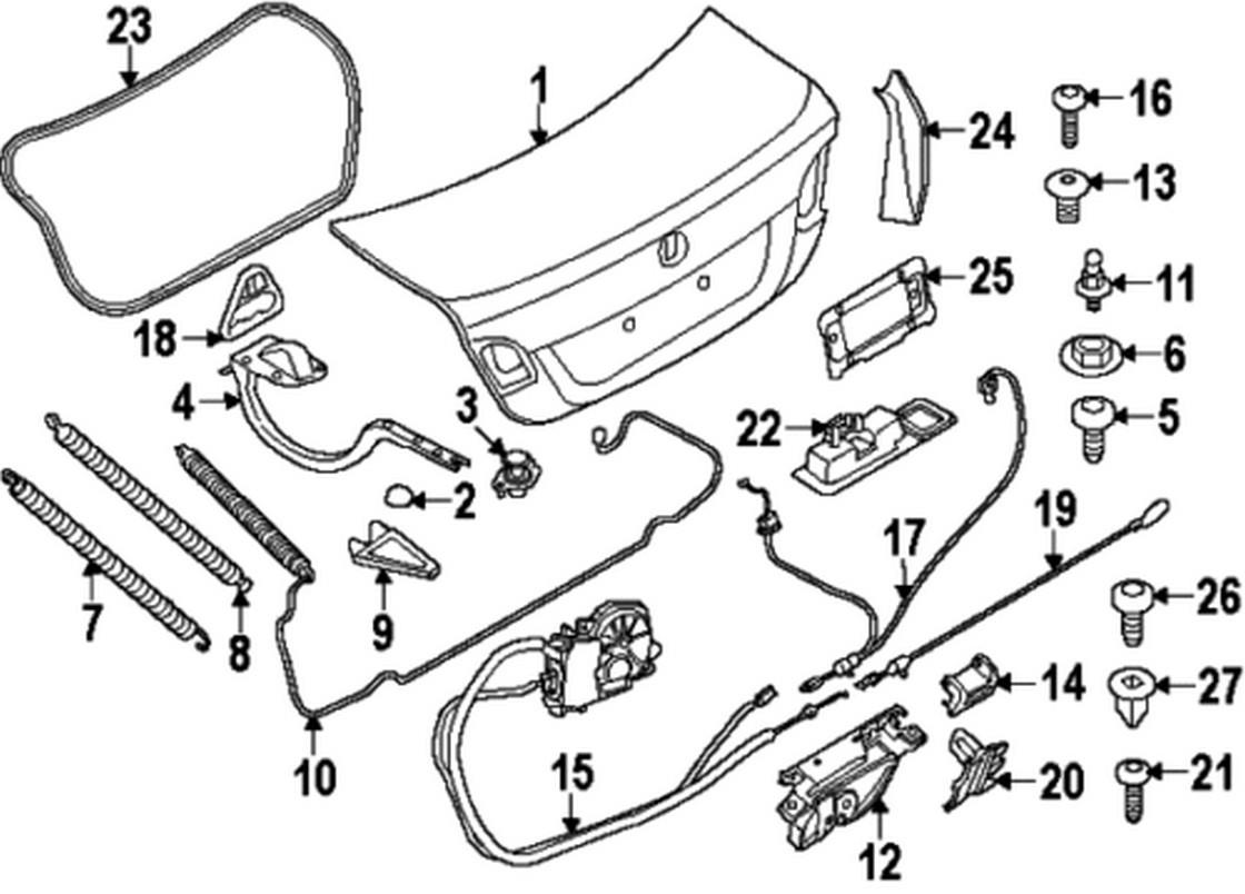 For BMW Series 5, X1, X3 , X4, X5, X6 51247463161 Trunk Lid Handle ...