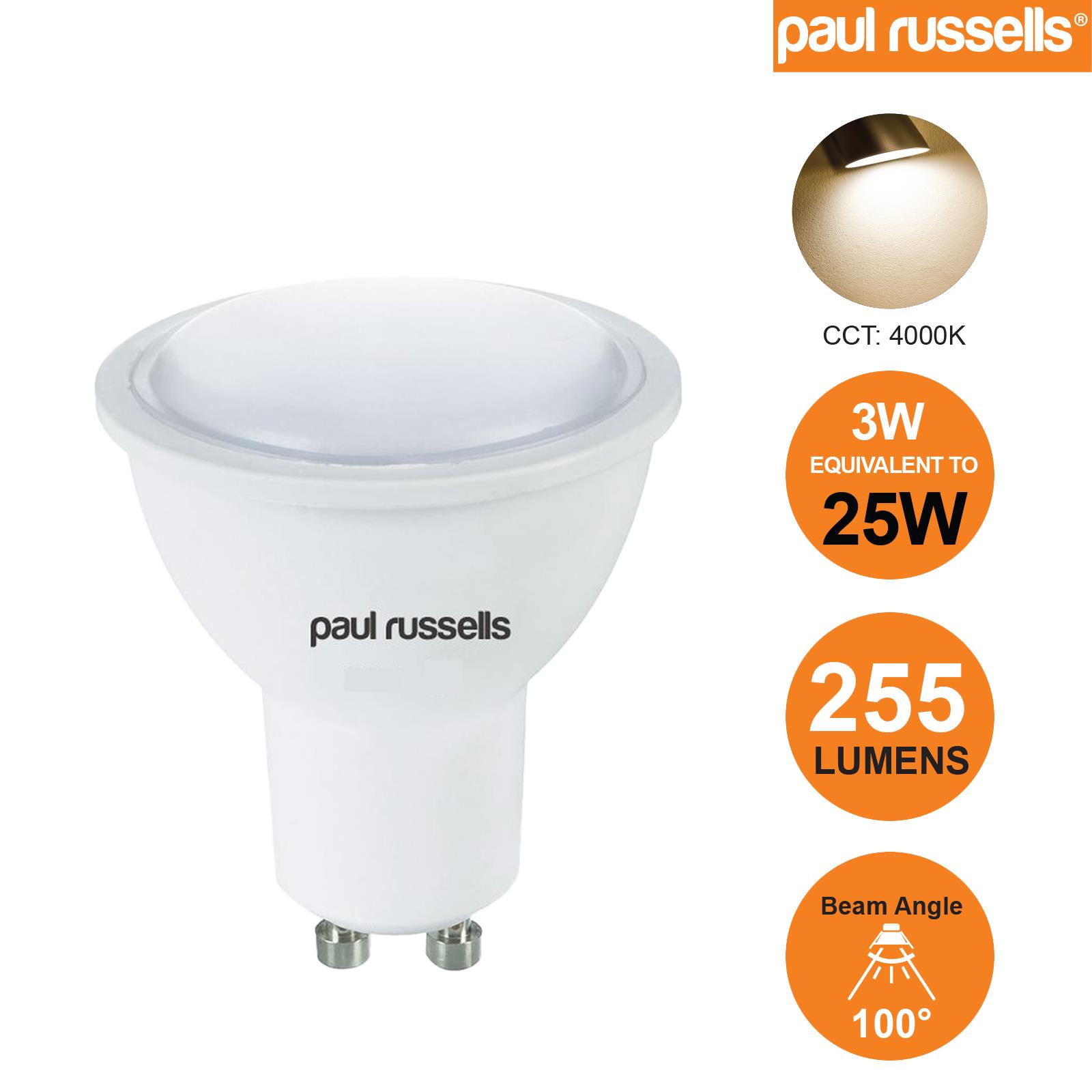 10 Pack 3W 4W 5W GU10 LED Bulbs Spot Light Warm/Cool/Day Lamps ...