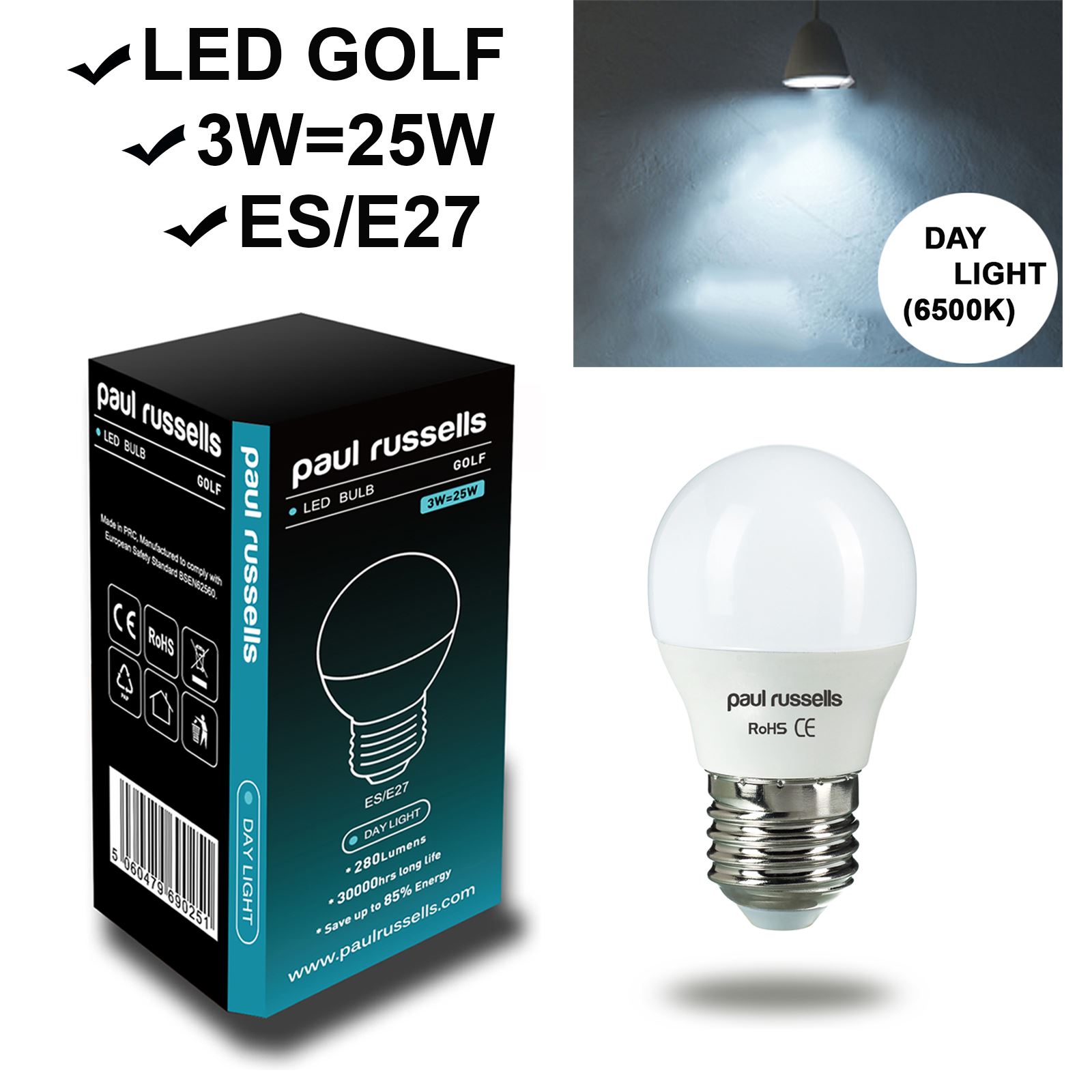 3W 5W 7W LED Golf Ball Light Bulbs Warm/Day white E14 B22 B15 E27 UK | eBay
