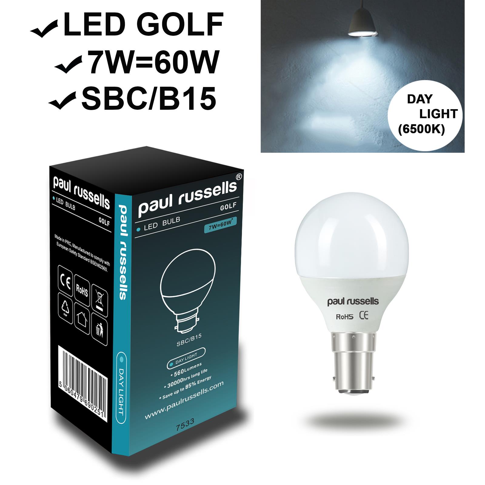 3W 5W 7W LED Golf Ball Light Bulbs Warm/Day white E14 B22 B15 E27 UK | eBay