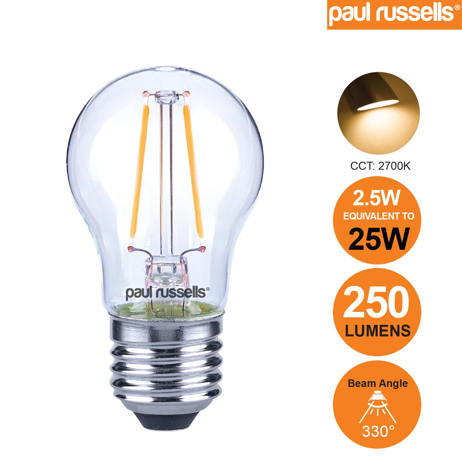 40W 25W LED Round Golf Light Bulbs Warm/Amber Small Screw E14 B22 B15 E27 Bulb | eBay UK