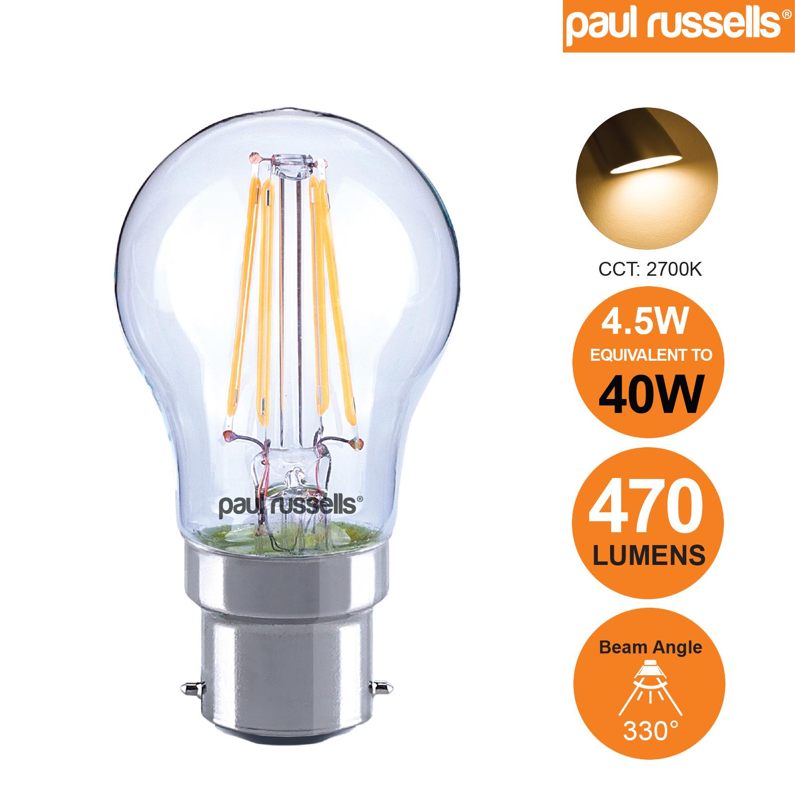 40W 25W LED Round Golf Light Bulbs Warm/Amber Small Screw E14 B22 B15 E27 Bulb | eBay UK