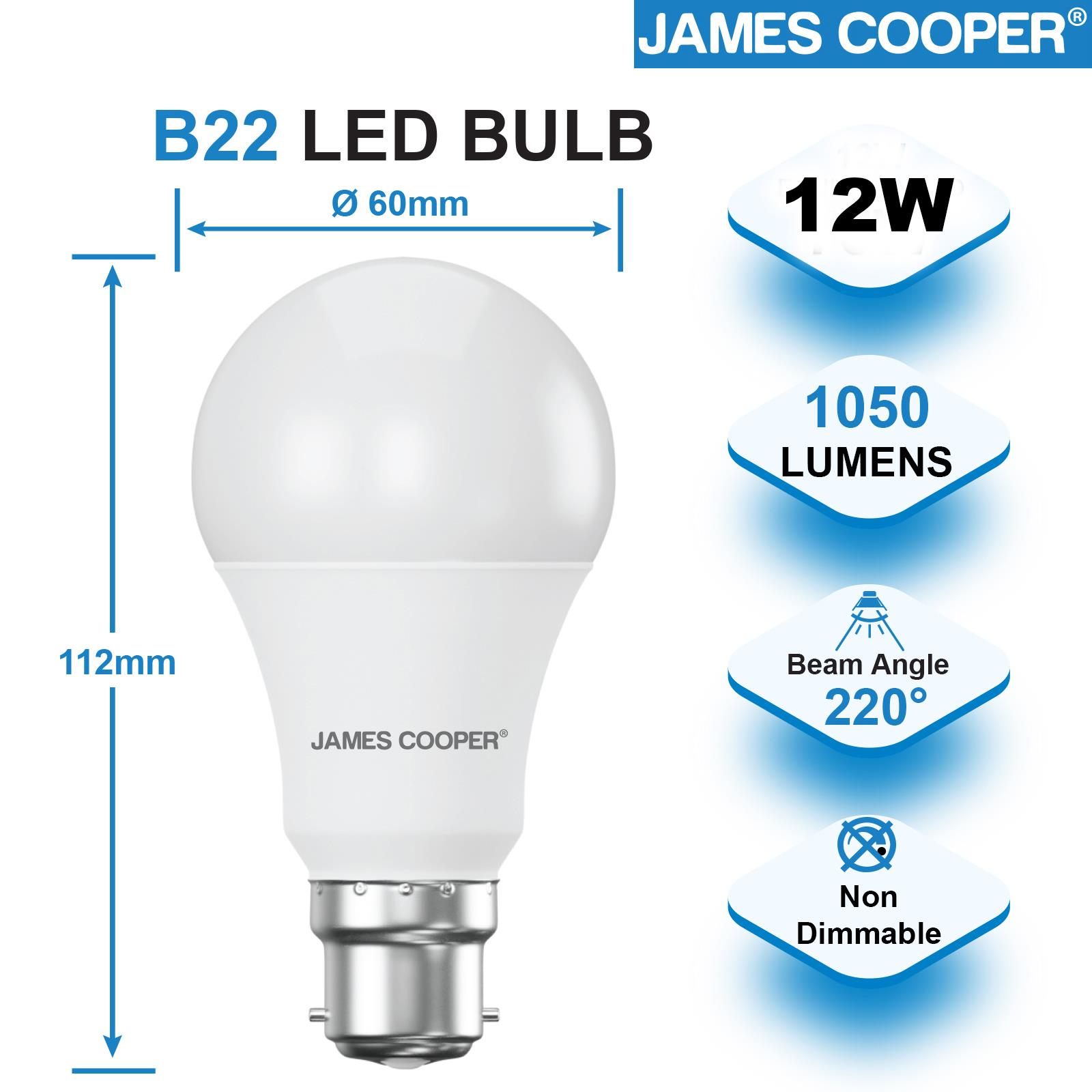 LED GLS Light Bulbs 7W 12W 15W Globe Warm Cool Day Light Bayonet B22 ...