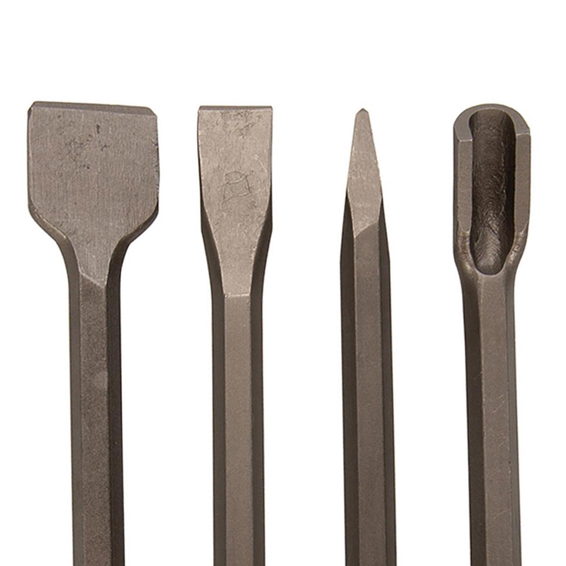 250mm SDS Plus Chisel Bits & Set Moil Point Narrow Gouge & Wide Hammer ...